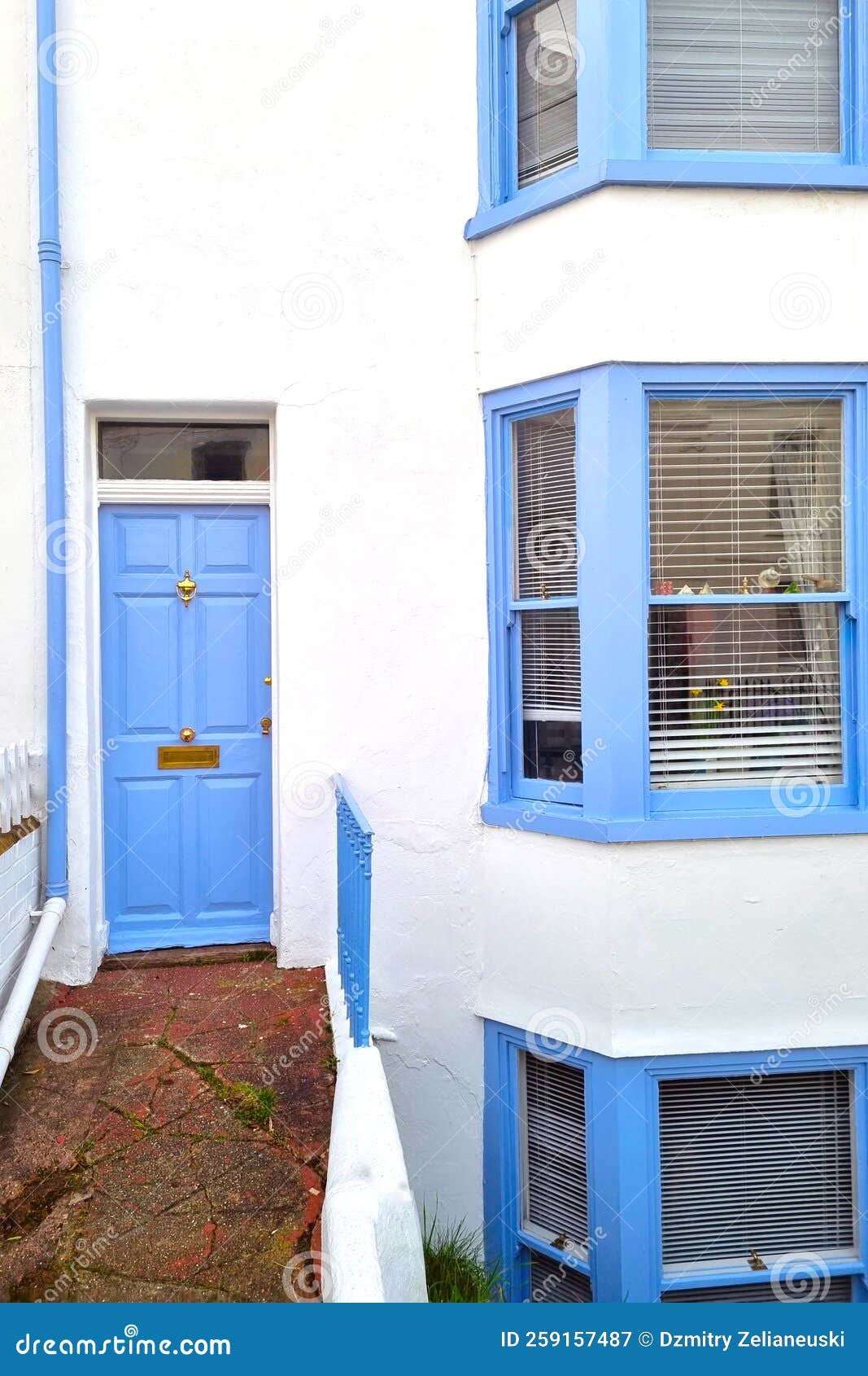 Beautiful Bright Doors and Windows of the White Old House. Stock Image ...
