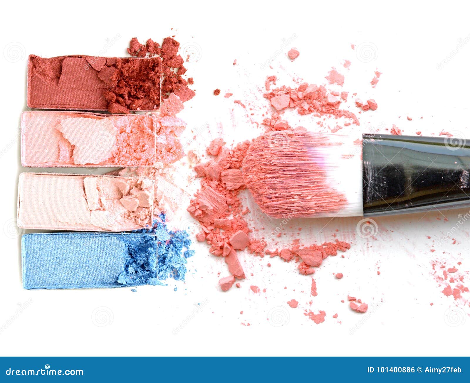 Beautiful Bright Eye Shadows and Blush. Stock Photo - Image of closeup ...
