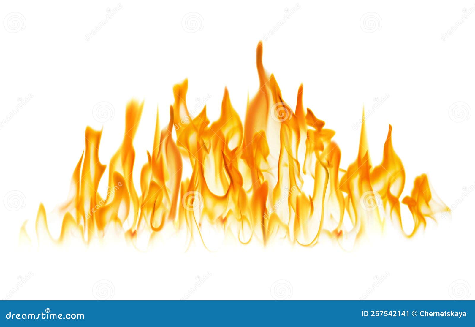 Beautiful Bright Fire Flames on White Background Stock Illustration ...