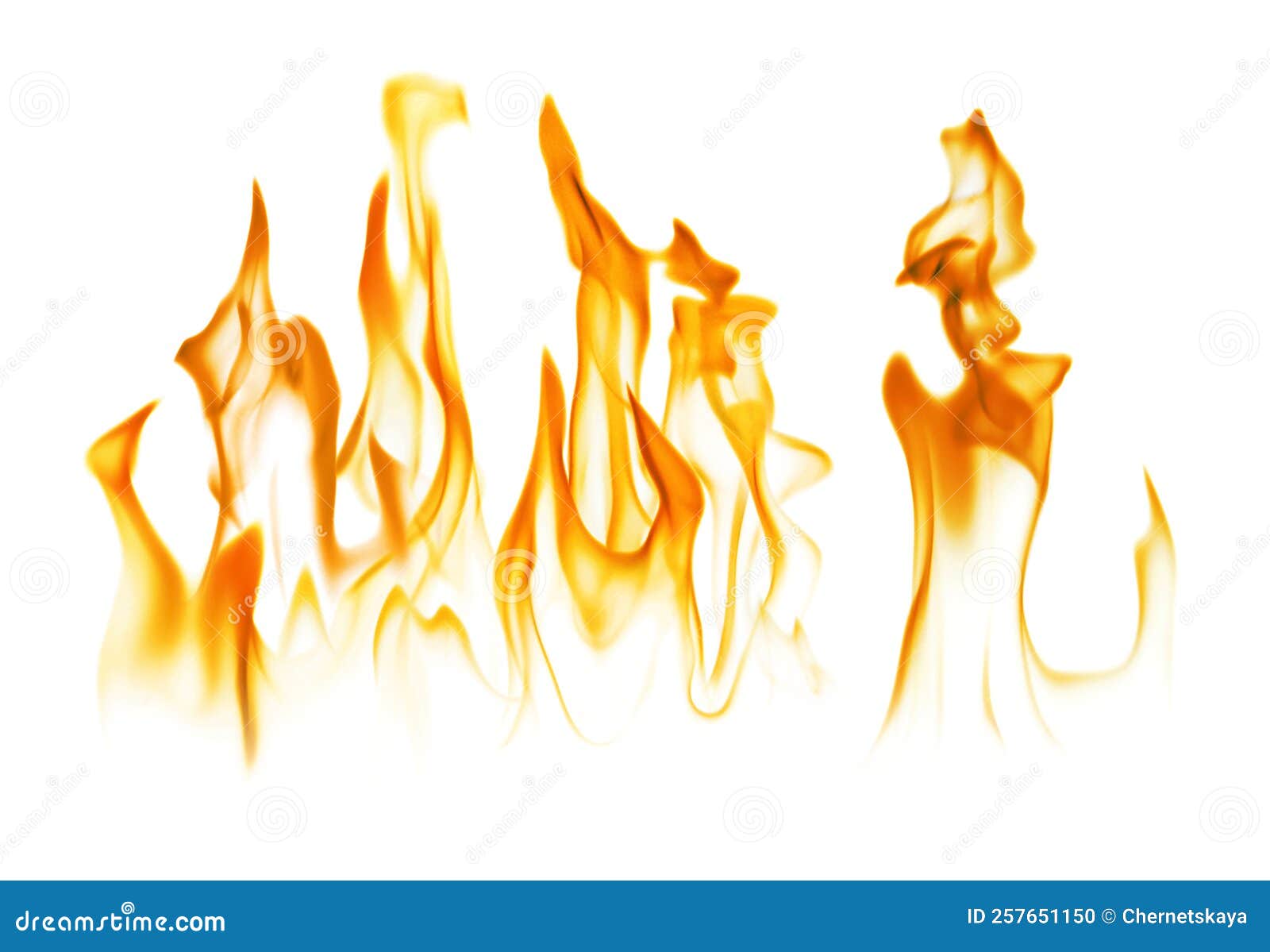 Beautiful Bright Fire Flames on White Background Stock Illustration ...