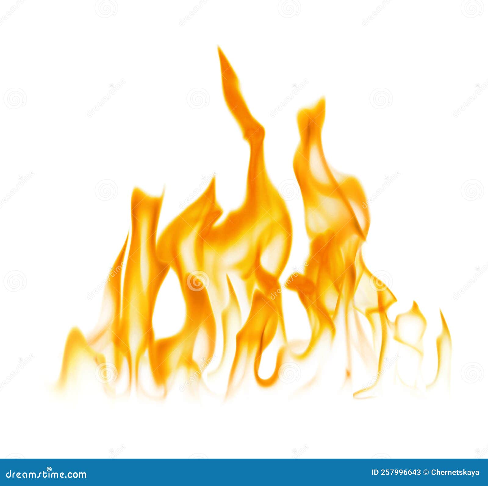 Beautiful Bright Fire Flames on White Background Stock Illustration ...