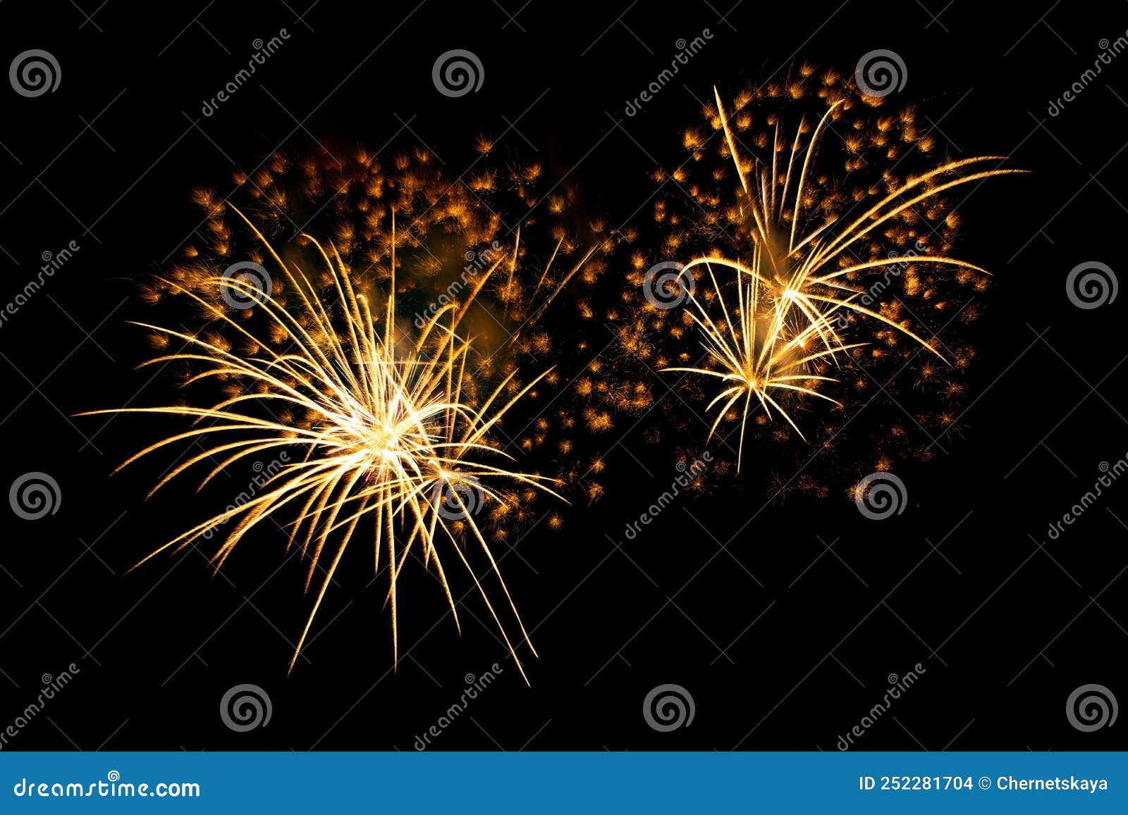 Beautiful Bright Fireworks Lighting Up Night Sky Stock Photo - Image of ...