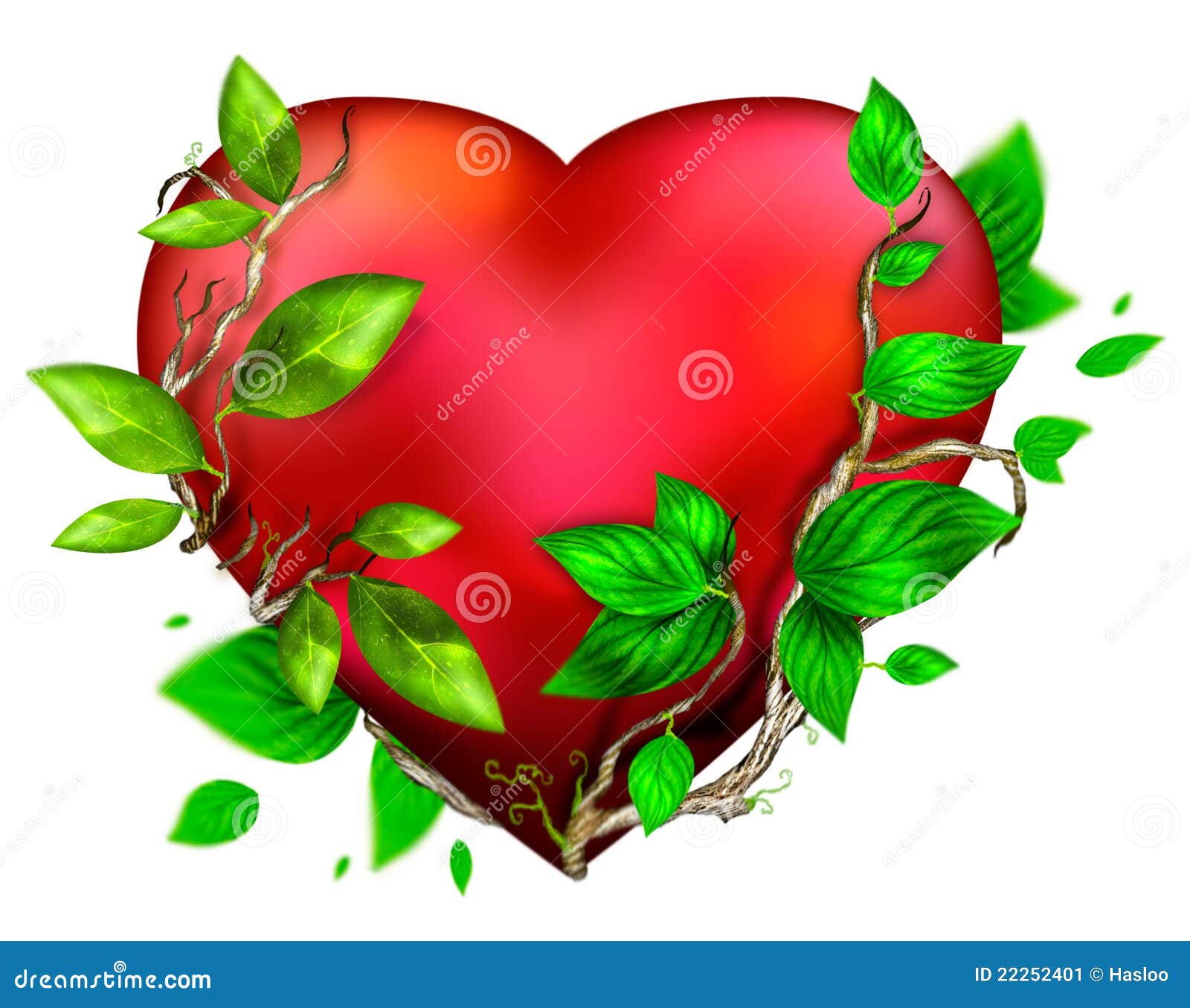 Beautiful Bright Heart of Red Color Stock Illustration - Illustration ...