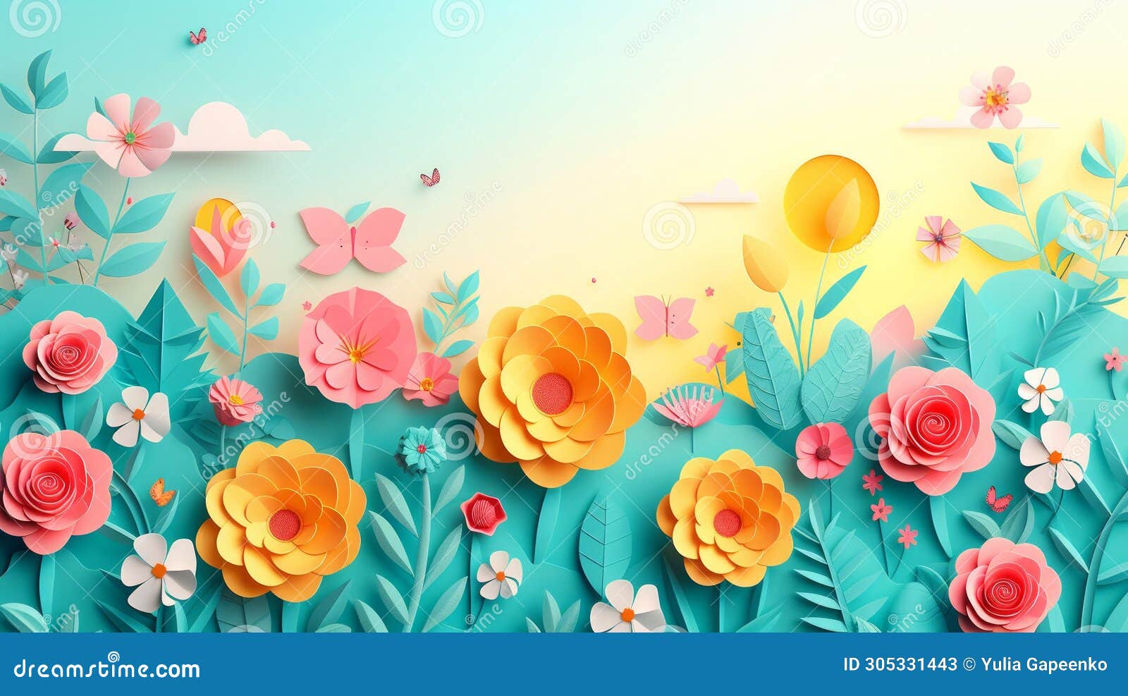 Beautiful Bright Poster for the Spring Holiday. Template without Text ...