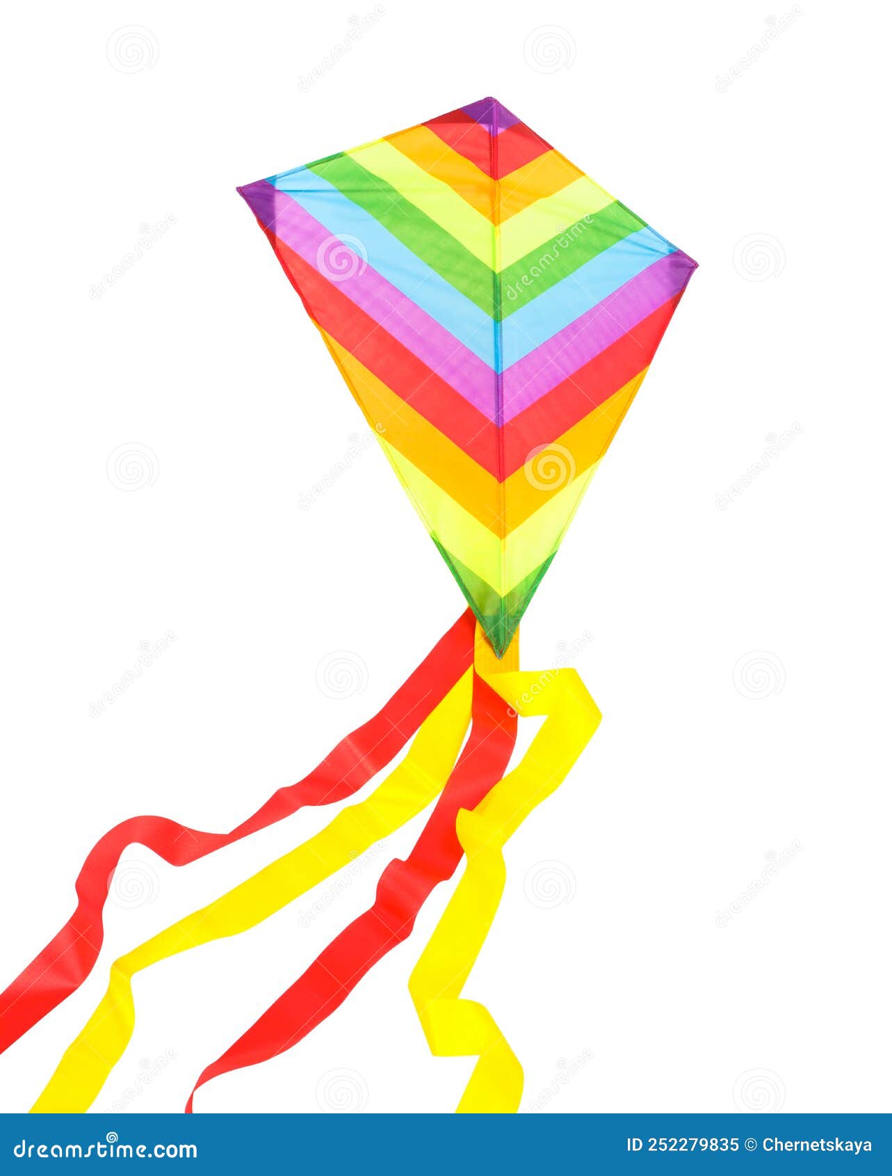 Beautiful Bright Rainbow Kite Isolated on White Stock Image - Image of ...