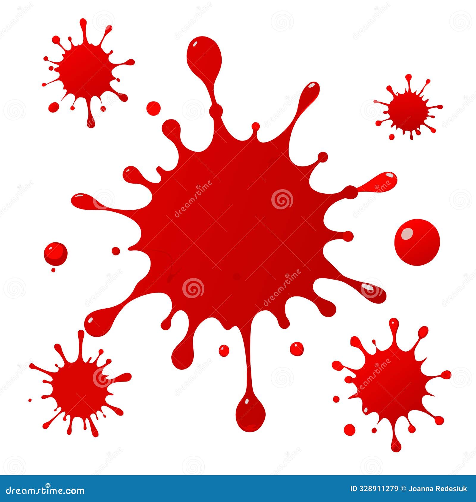 Beautiful Bright Red Splatters are Scattered Stock Illustration ...