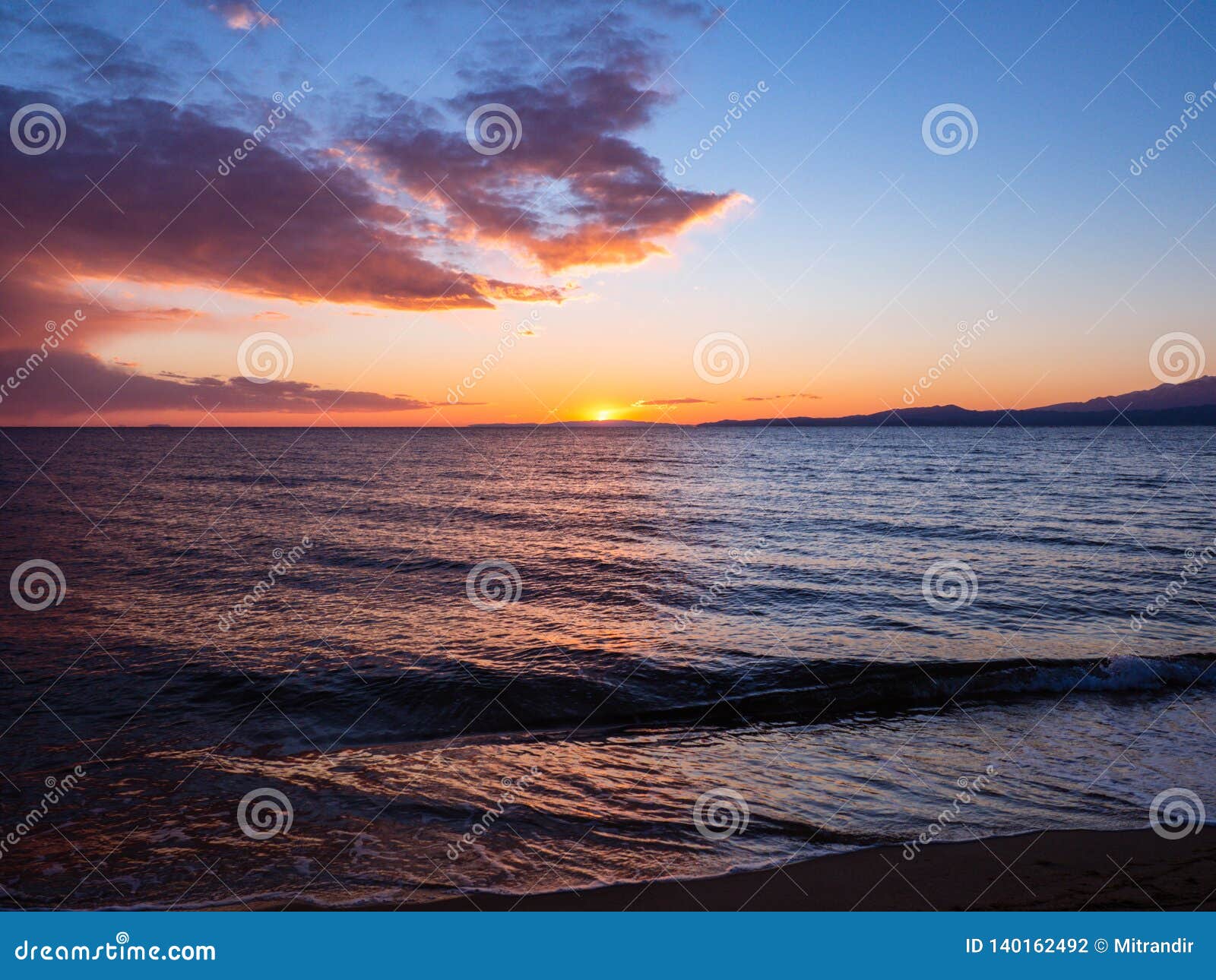 Beautiful Bright Sunset on the Beach Stock Photo - Image of relax ...