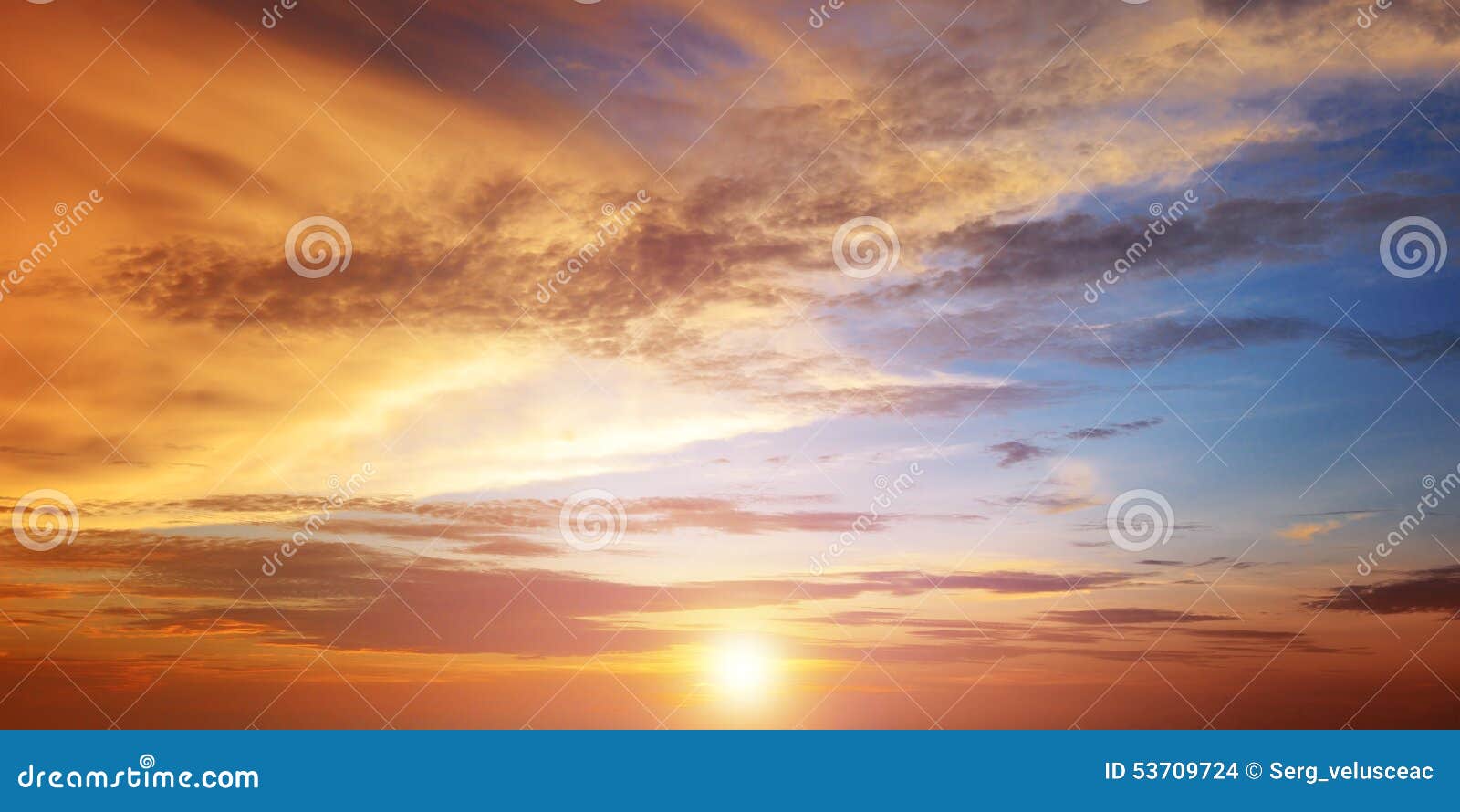 Beautiful bright sunset stock photo. Image of evening - 53709724