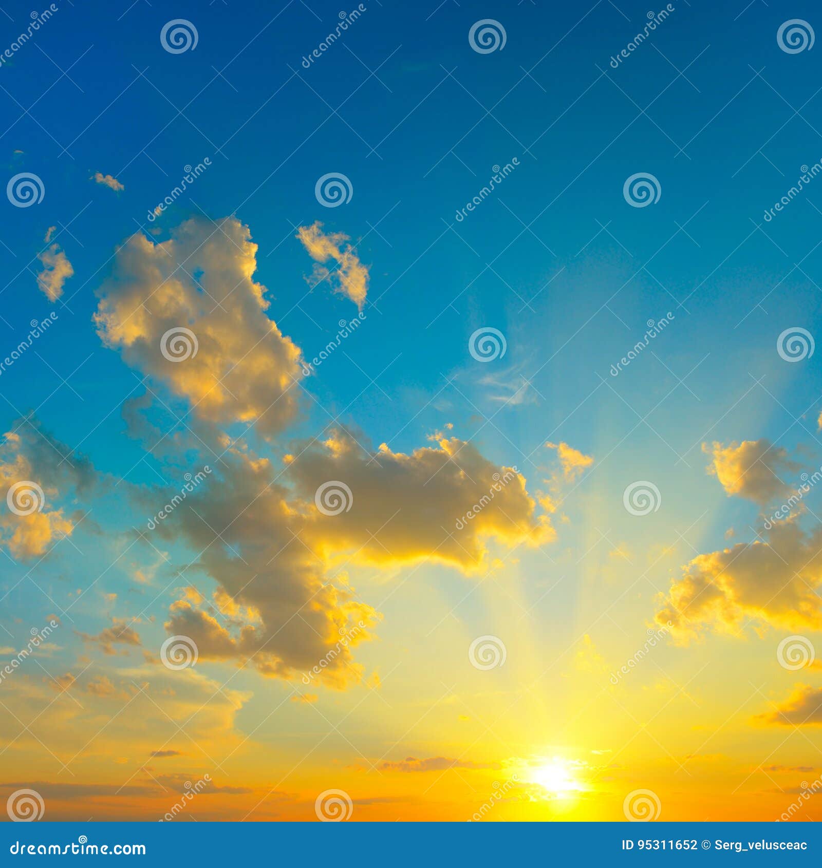 Beautiful bright sunset. stock photo. Image of cloud - 95311652