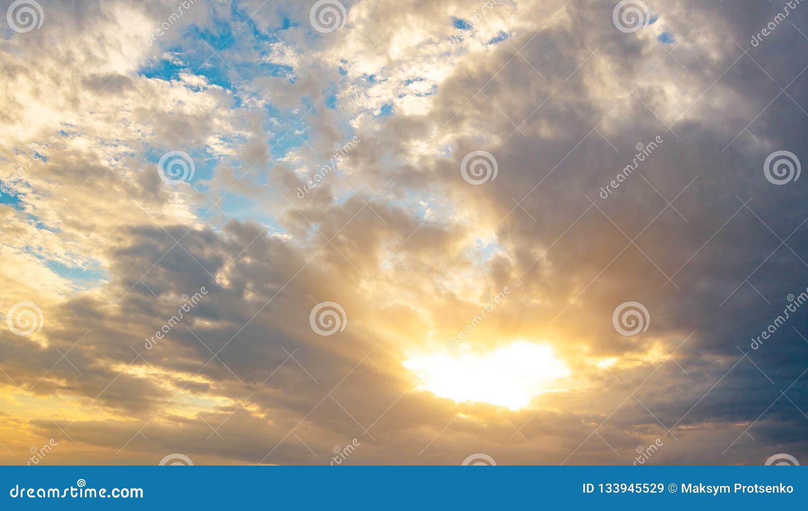 Beautiful Bright Sunset Sky Stock Image - Image of meteorology, storm ...
