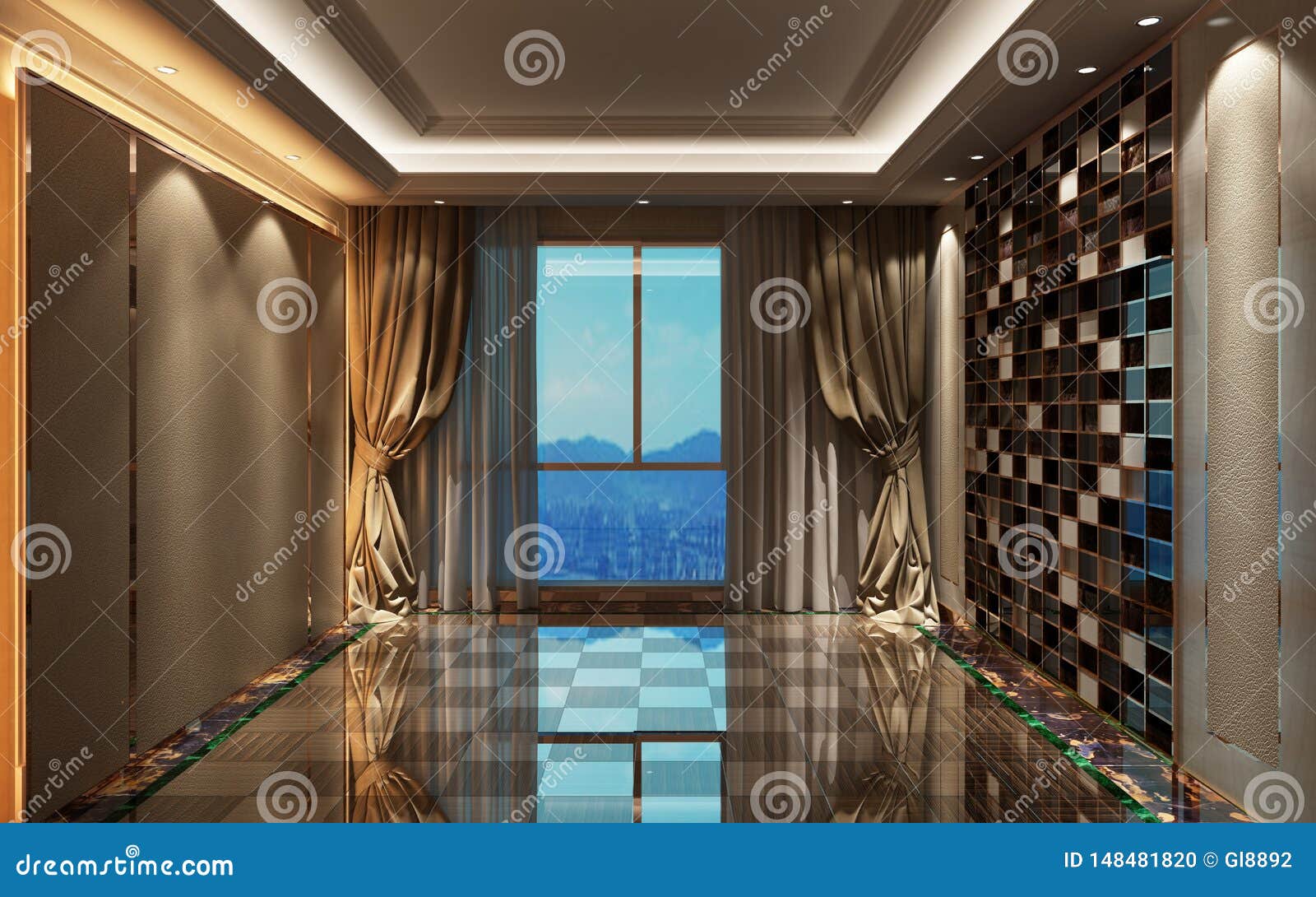 Beautiful Bright Warm Room, Empty Room Stock Illustration ...