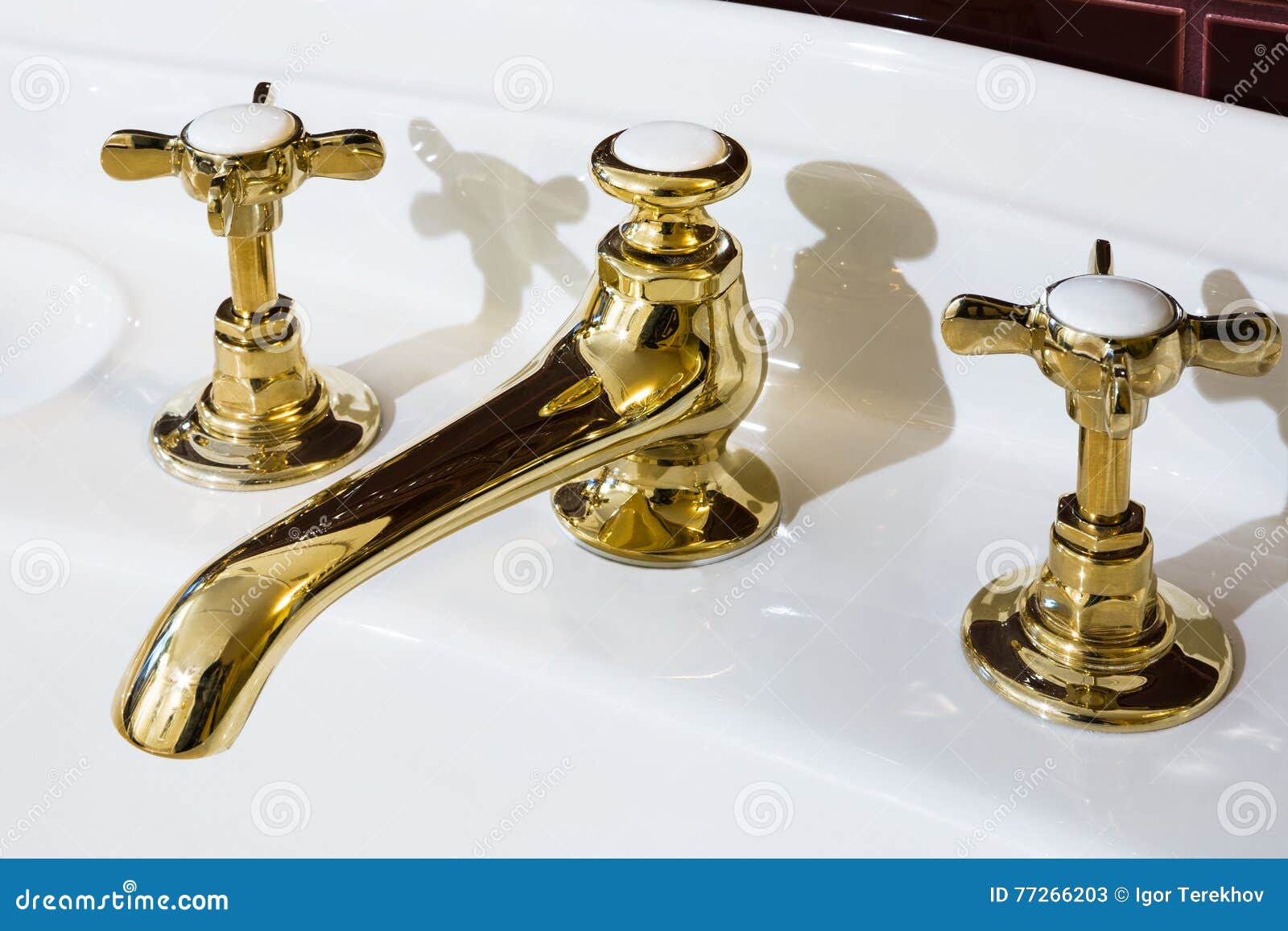 Beautiful bronze taps stock image. Image of interior - 77266203