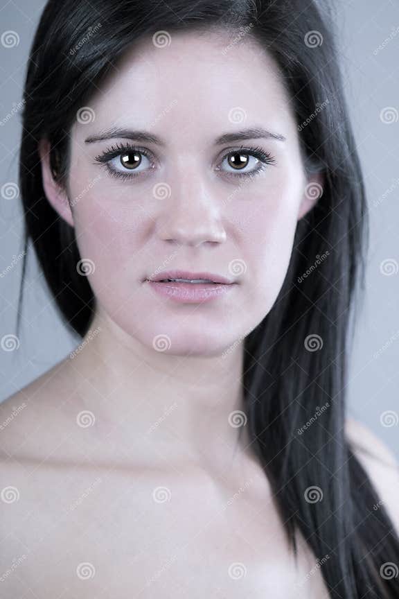 Beautiful Brown Haired Lady Stock Image - Image of female, mediteranean ...