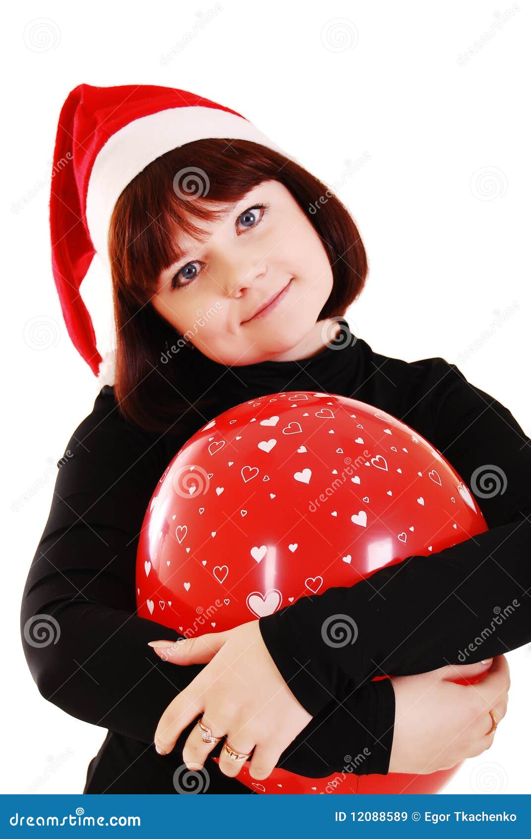 Beautiful Brunette Christmas Santa Girl Stock Image Image Of