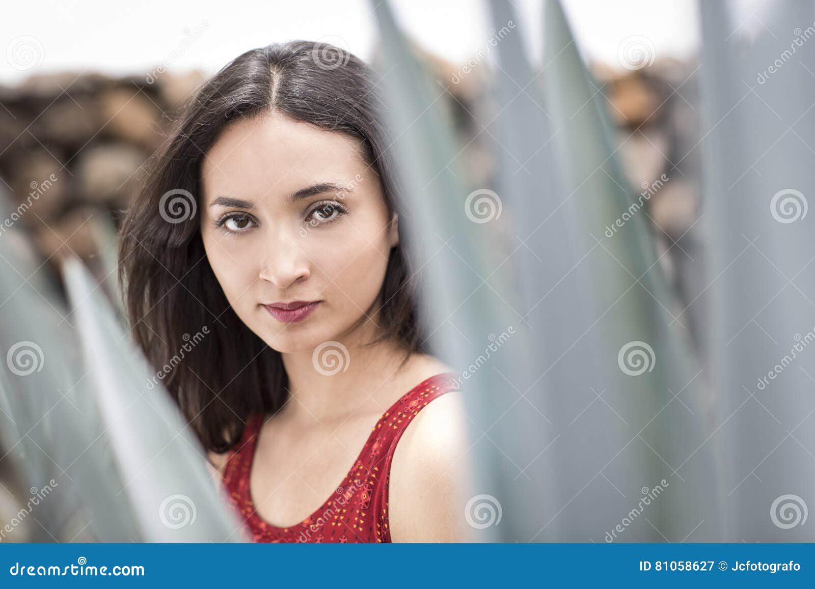 Beautiful Brunette Latin American Woman Stock Image Image Of Park