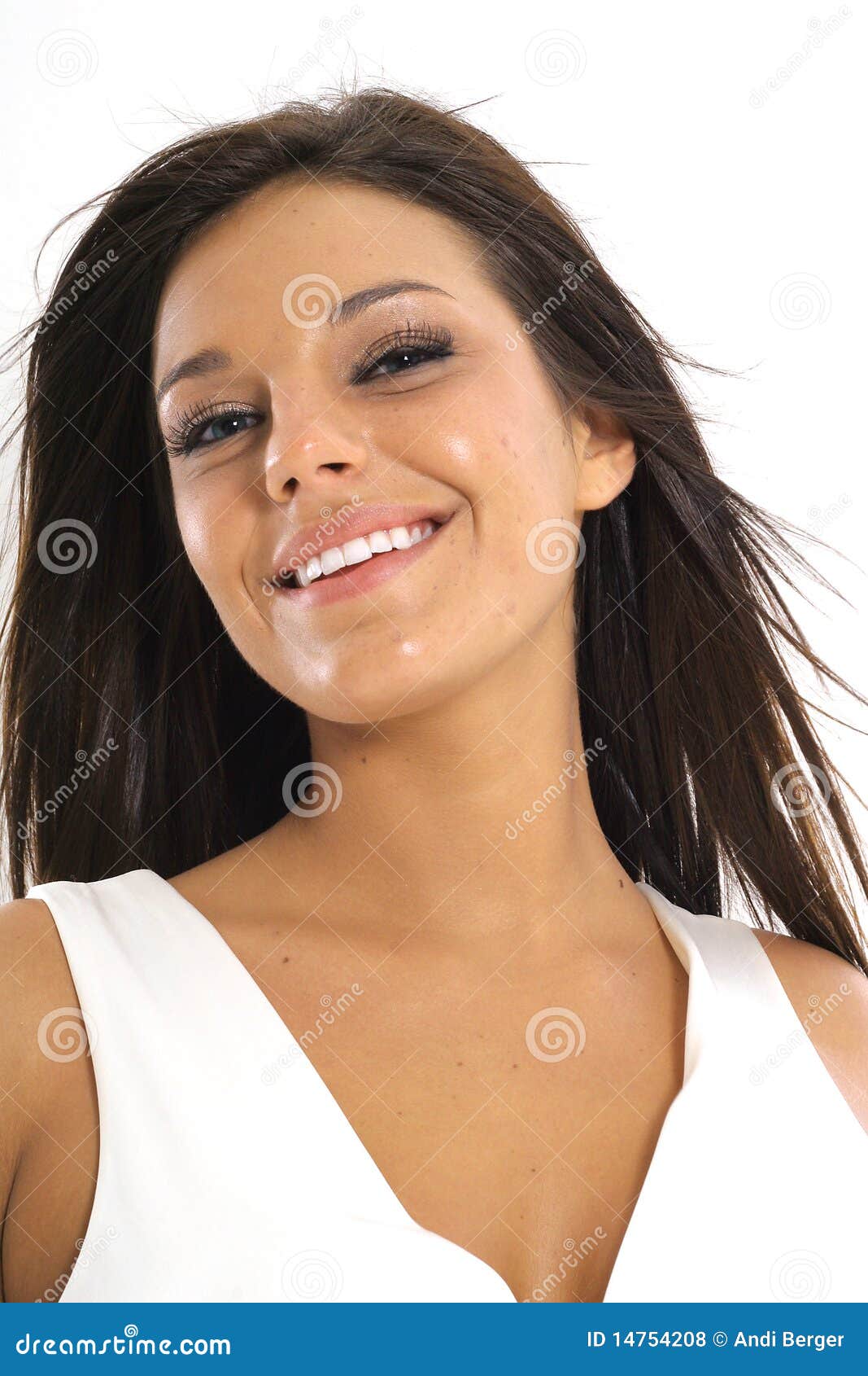 Beautiful Brunette Model Smile Stock Photo - Image of background ...