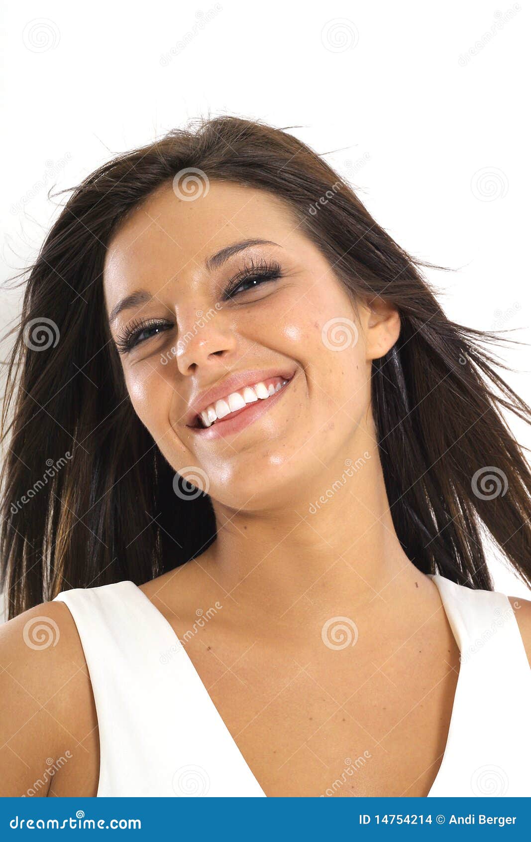 Beautiful Brunette Model Smile Vertical Stock Photo - Image of mexican ...