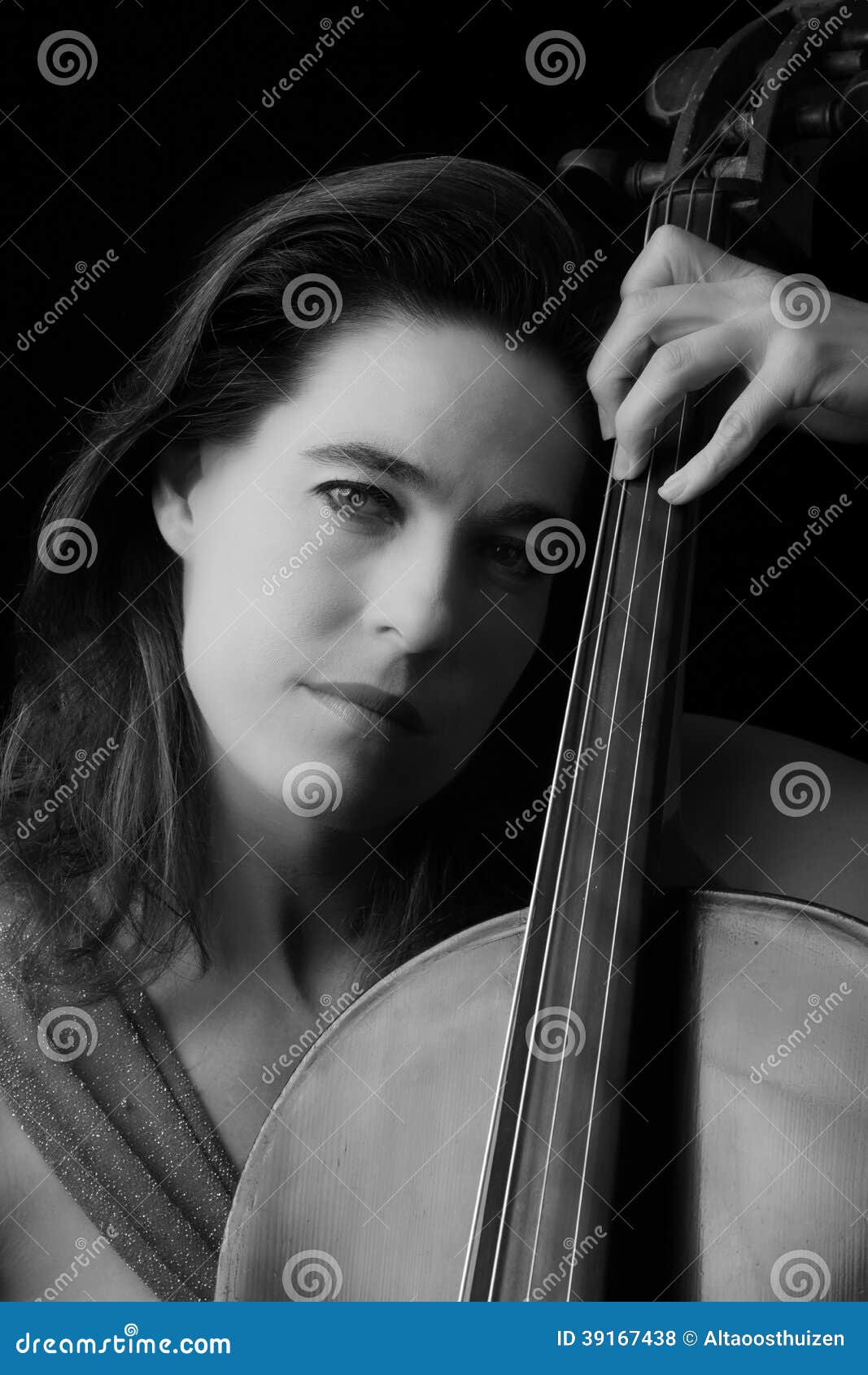 Beautiful Brunette Playing Cello Stock Photo - Image of inspiration ...