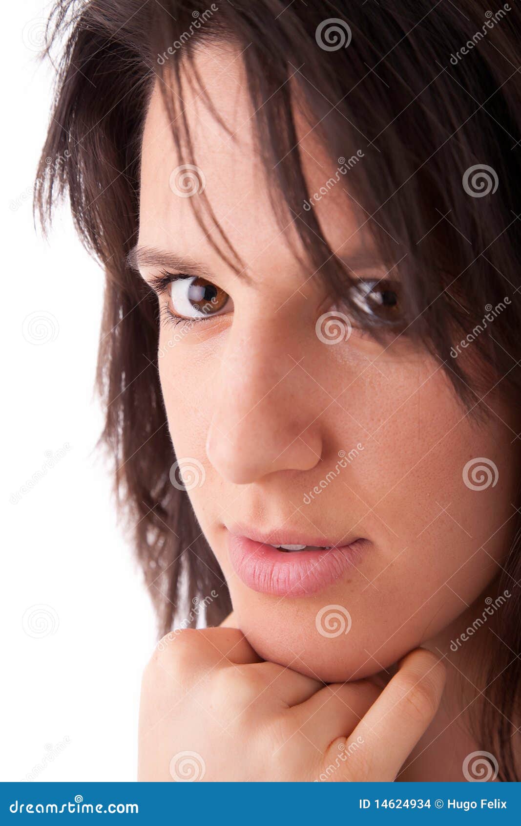 Beautiful Brunette Portrait Stock Photo - Image of looking, face: 14624934