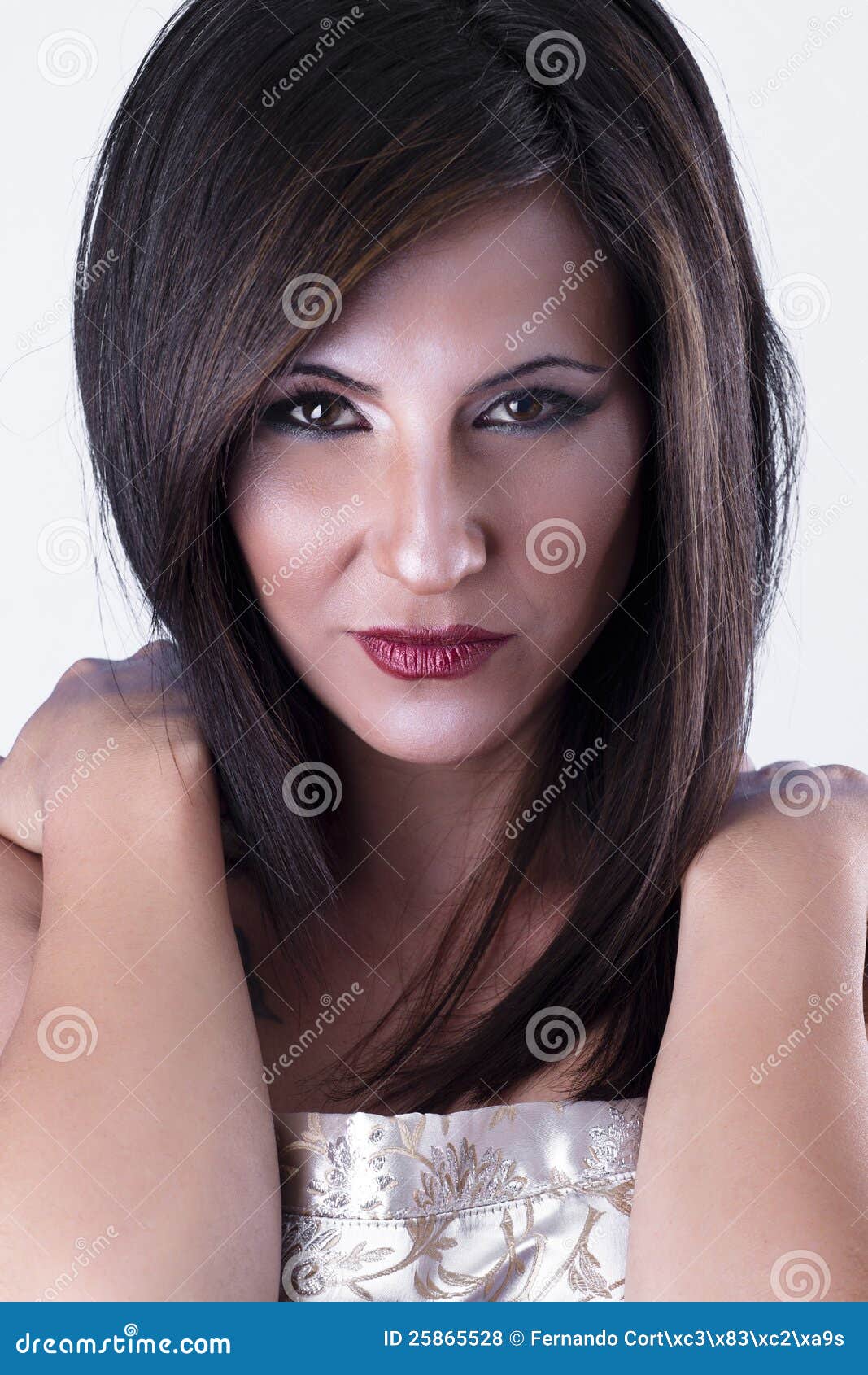 Beautiful Brunette with Serious Face, Model Stock Photo - Image of girl ...