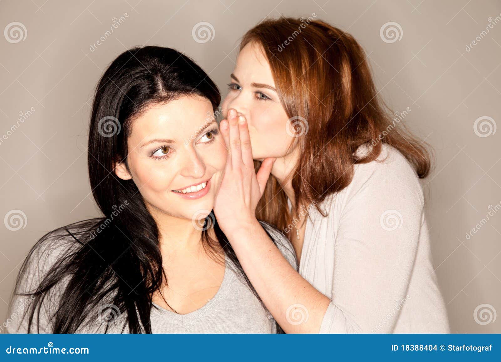 Beautiful Brunette Whispering Stock Photo - Image of message, listening ...