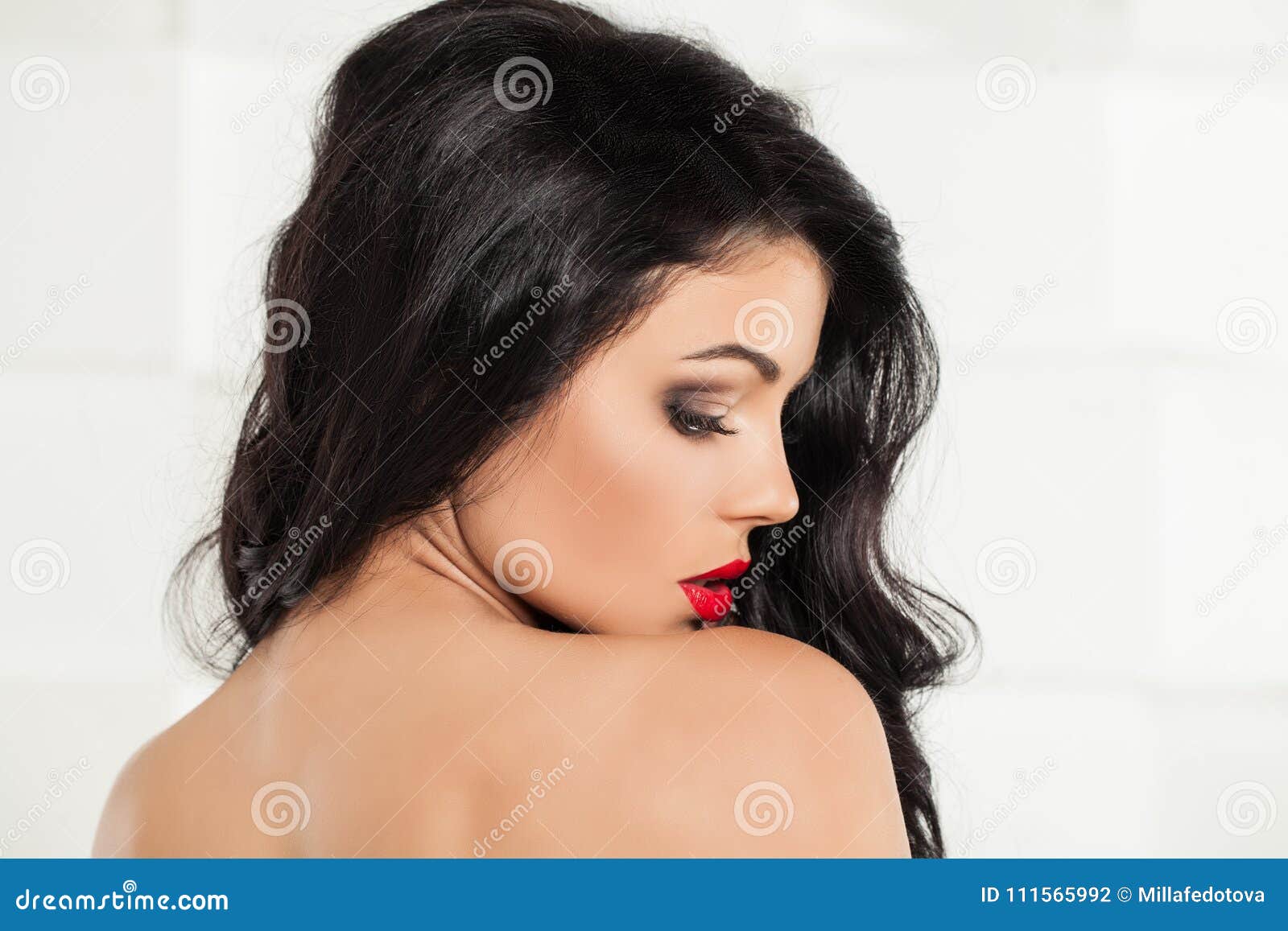 Beautiful Brunetter Woman Looking Back. Stock Photo - Image of ... Beautiful Brunetter Woman Looking Back. Stock Photo - Image of ...