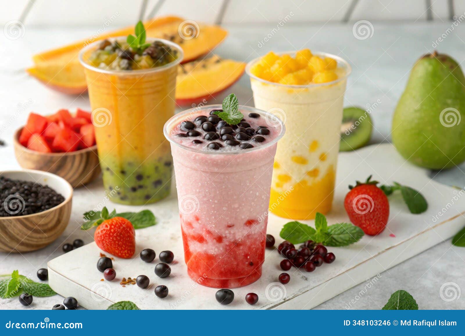 Beautiful Bubble Tea Slushies Stock Illustration - Illustration of dish ...