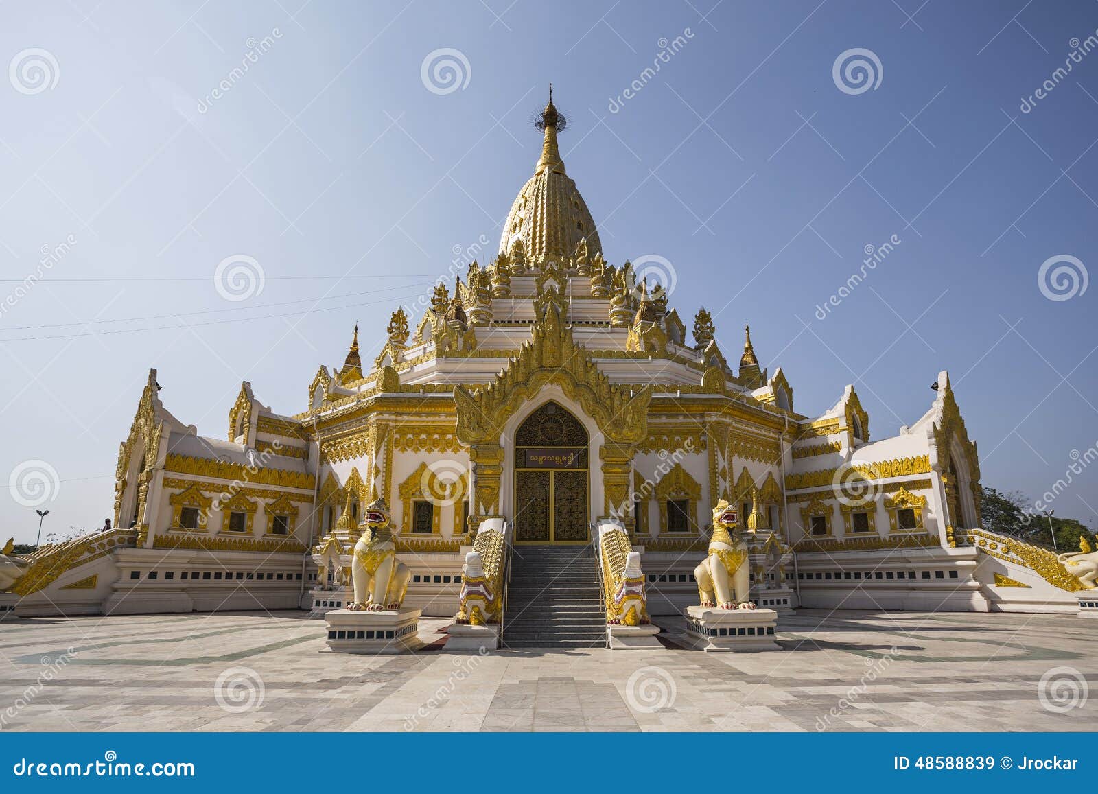 Beautiful Buddhist pagoda stock image. Image of yangon - 48588839