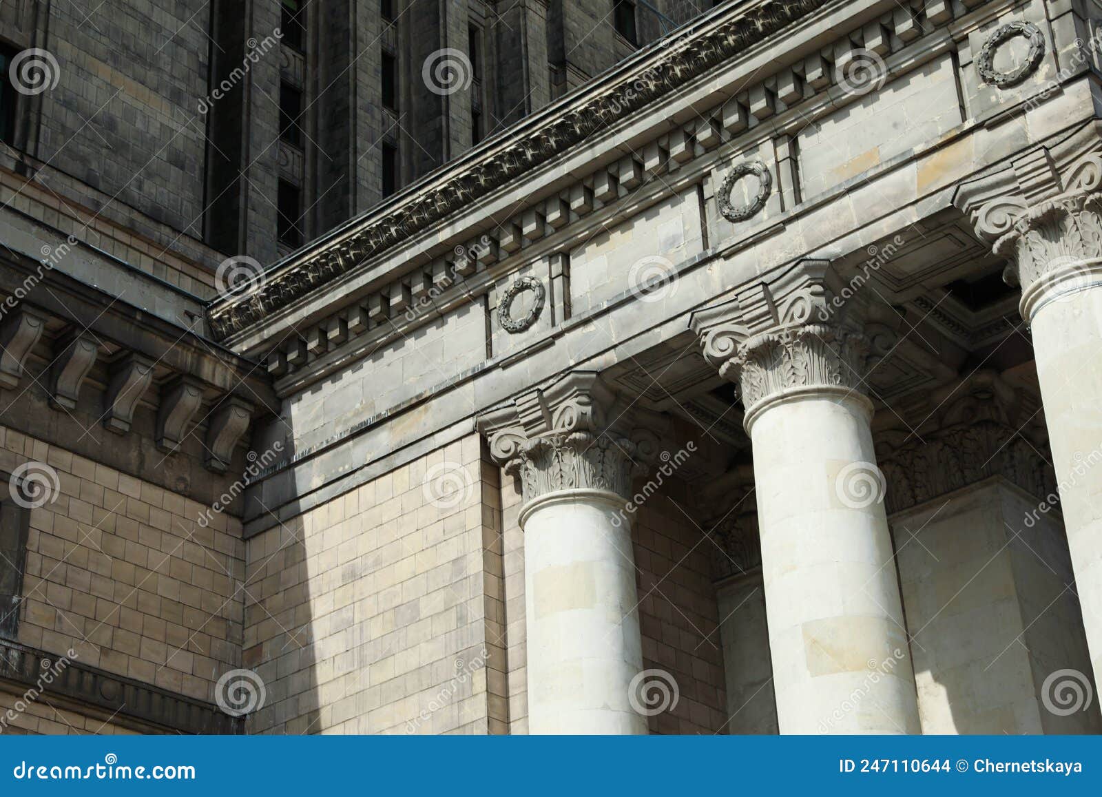 Beautiful Building with Columns and Decorative Elements Stock Photo ...