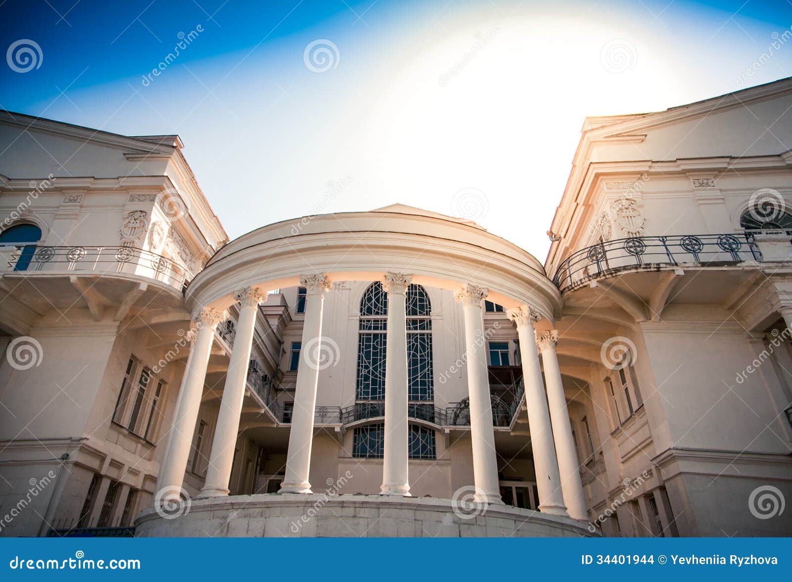 Beautiful Building with Columns Stock Photo - Image of city, pillar ...