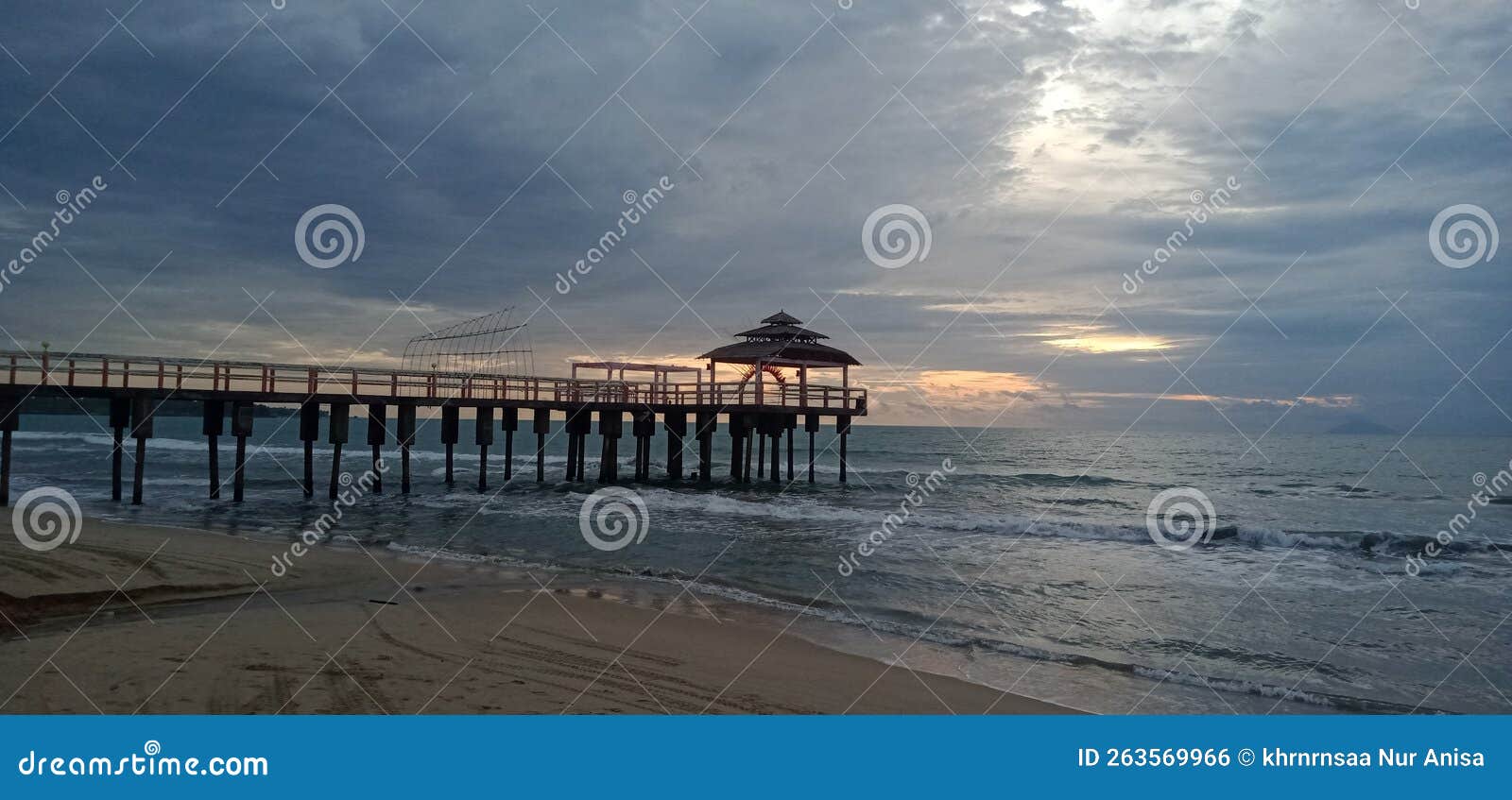 Beautiful Building on the Edge of a Wide Beach Stock Photo - Image of ...
