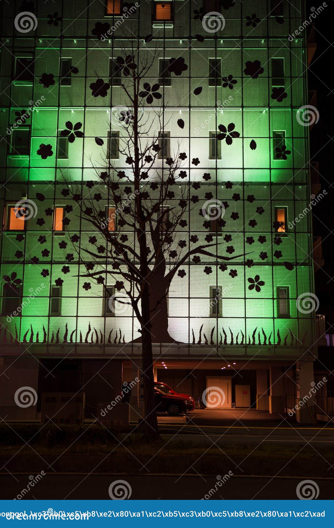 Beautiful Building Facade with Tree Exterior Design Stock Photo - Image ...