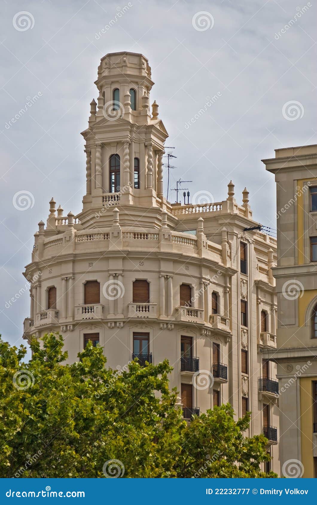Beautiful Building in Valencia Stock Image - Image of building, window ...