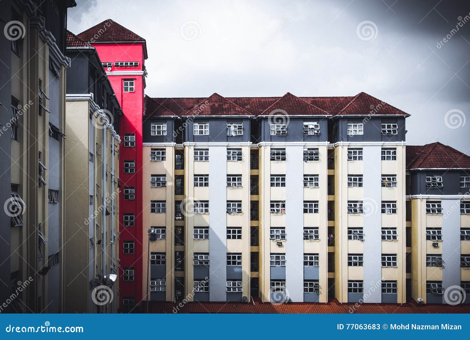 Beautiful Building with Variety of Colors Stock Image - Image of ...