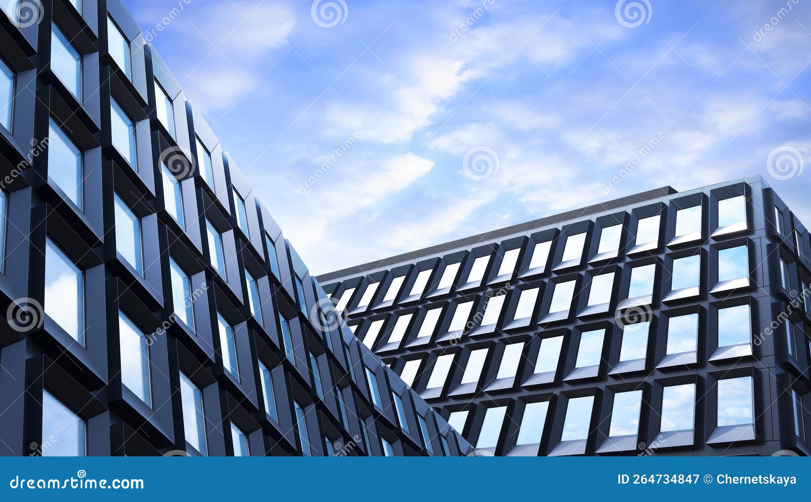 Beautiful Buildings Under Blue Sky with Clouds, Low Angle View Stock ...