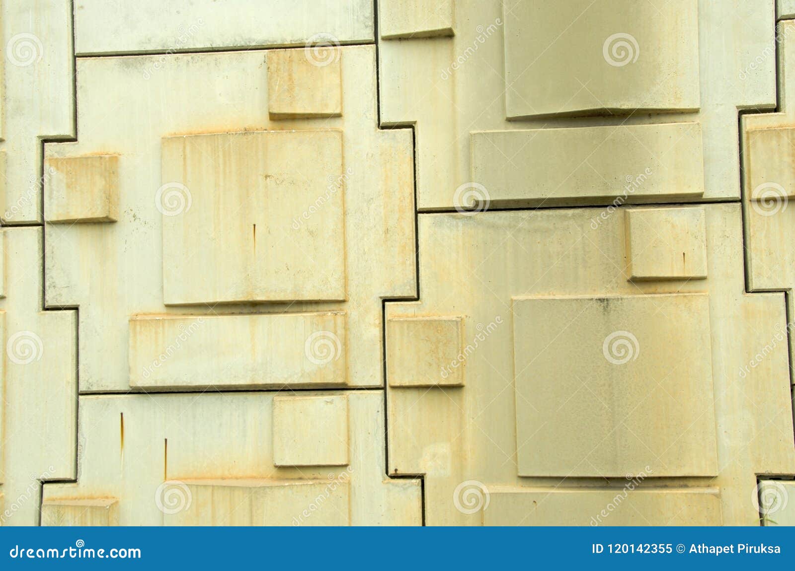 Bulging Pattern of Dirty Concrete Quad on the Wall Stock Image - Image ...