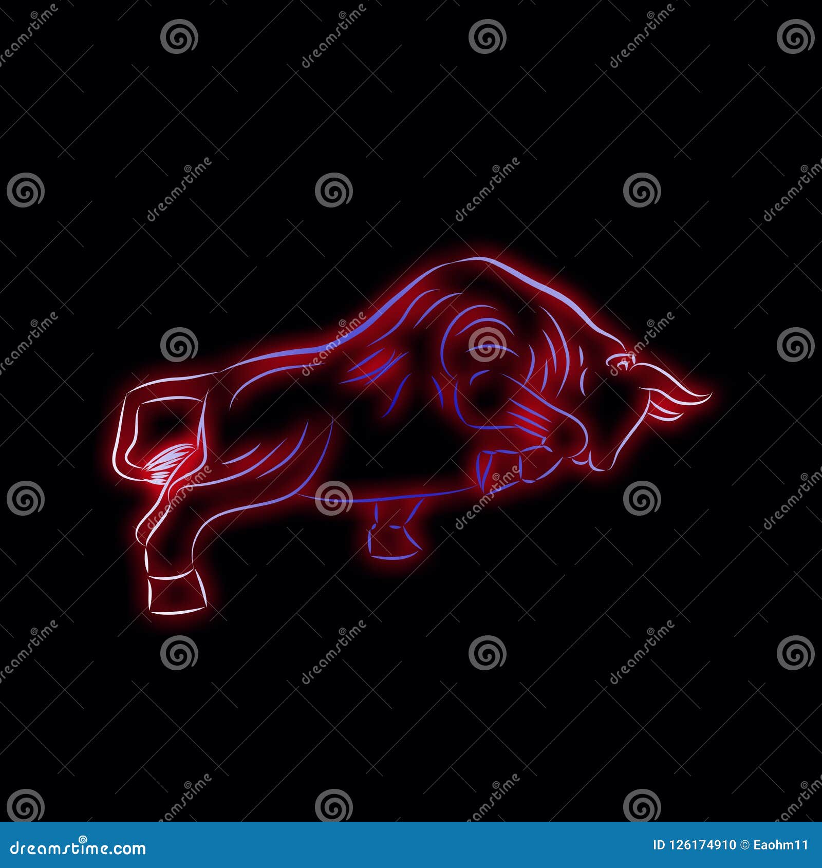 Beautiful Bull Pattern Black Background Stock Illustration ...