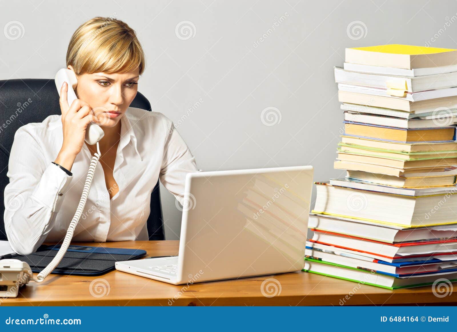 Beautiful Business Lady at Desk Stock Photo - Image of human, chair ...