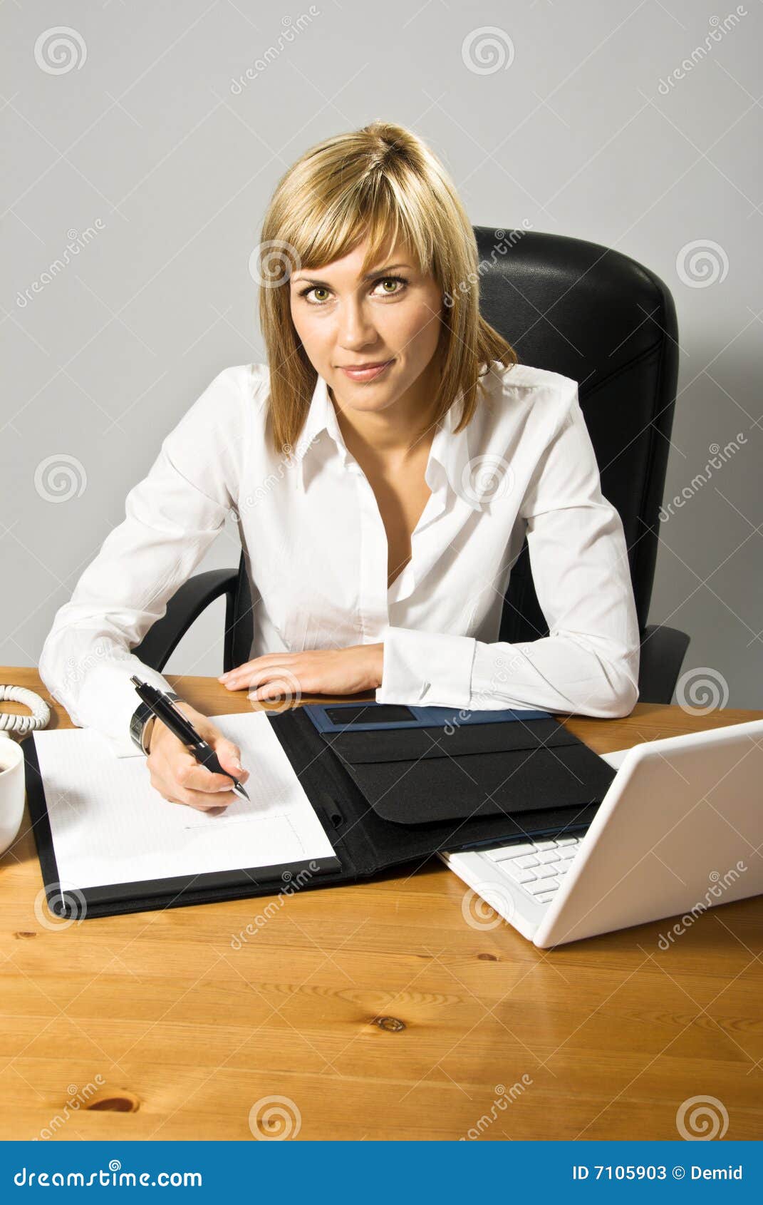 Beautiful Business Lady at Desk Stock Image - Image of businesswoman ...