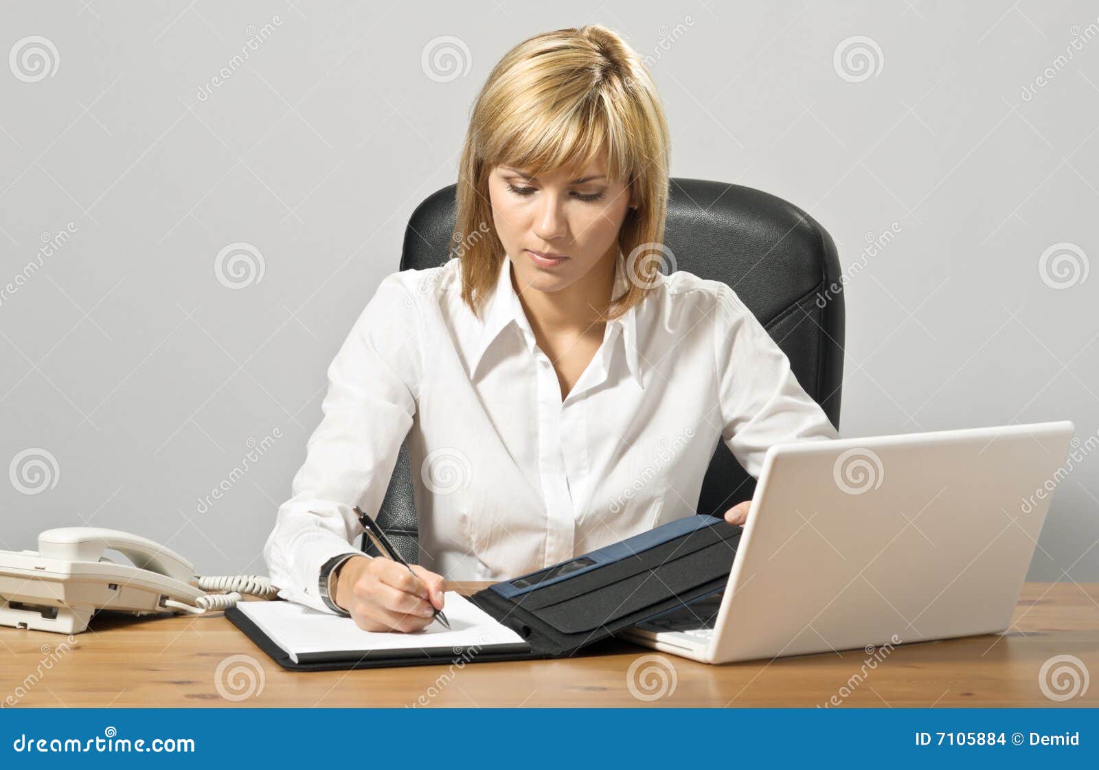 Beautiful Business Lady with Laptop Stock Photo - Image of elegant ...