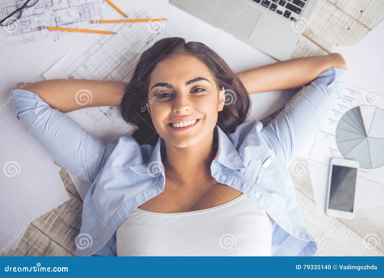 Beautiful Business Lady Working Stock Photo - Image of expression ...