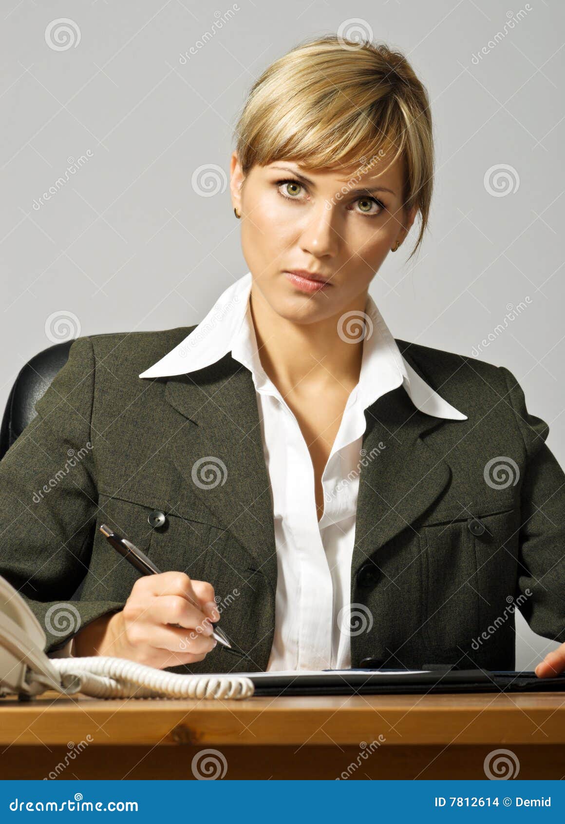 Beautiful Business Lady Writing Stock Photo - Image of nice, face: 7812614