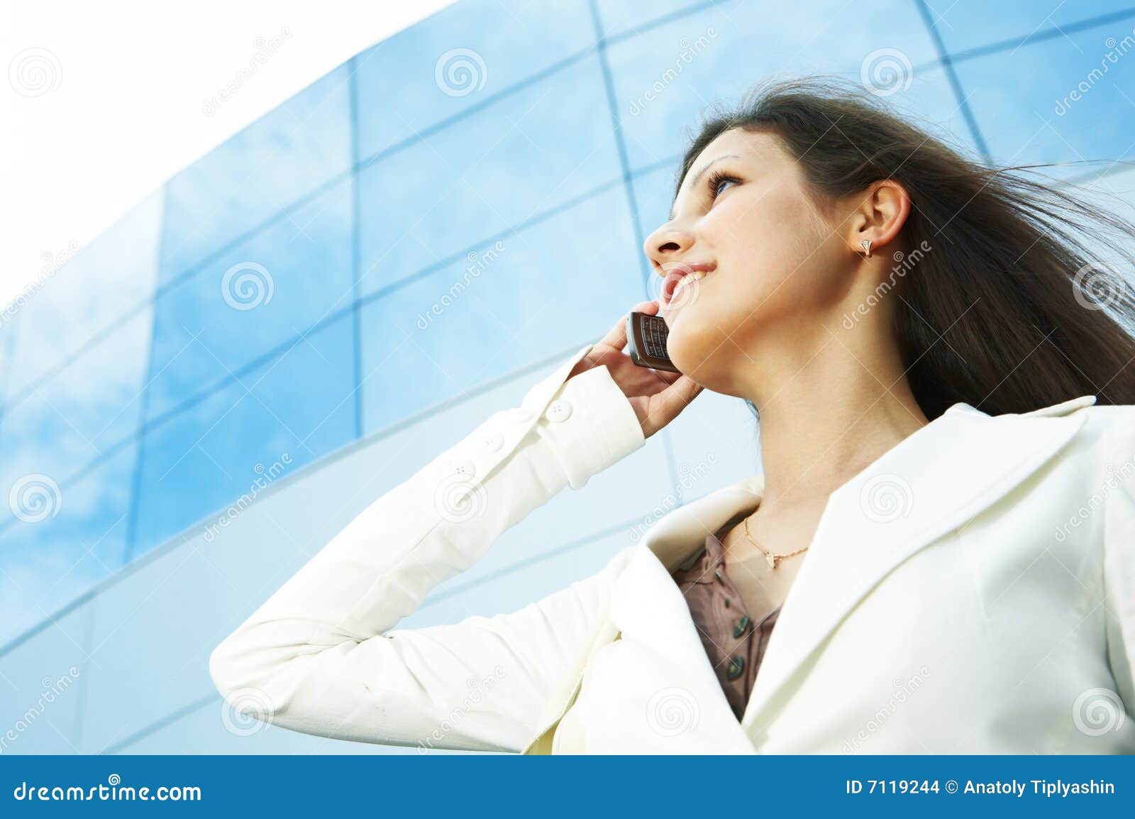Beautiful business woman stock photo. Image of girl, cell - 7119244