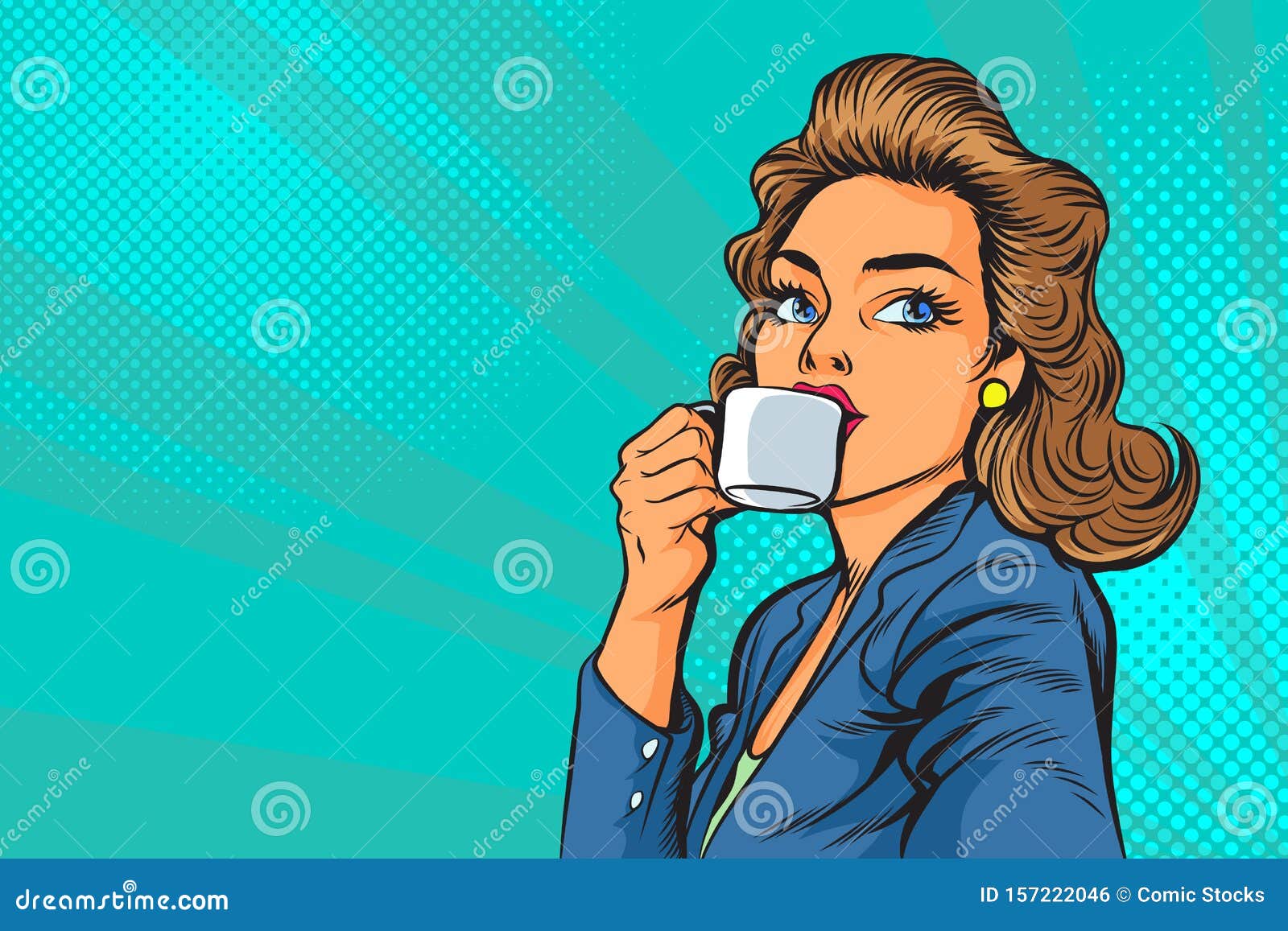 Beautiful Business Woman Having Coffee in the Morning Stock Vector ... Beautiful Business Woman Having Coffee in the Morning Stock Vector ...