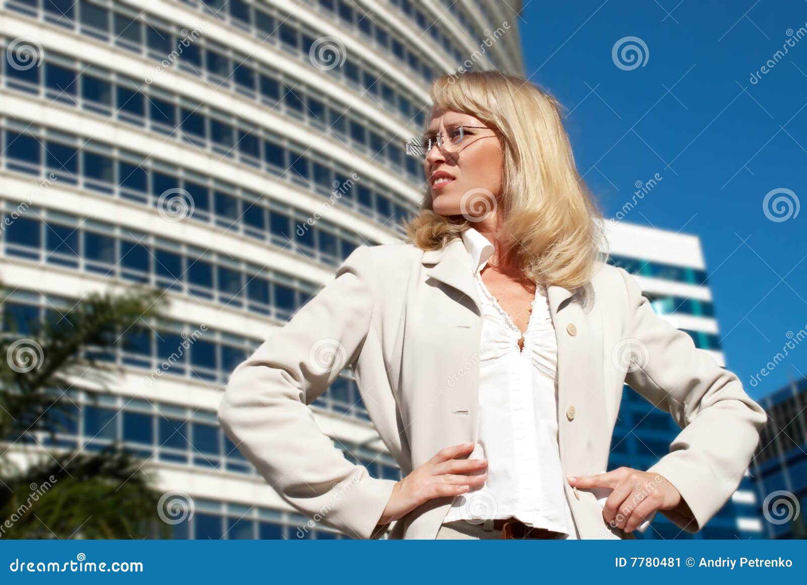 Beautiful Business Woman at Modern Building Stock Image - Image of ...