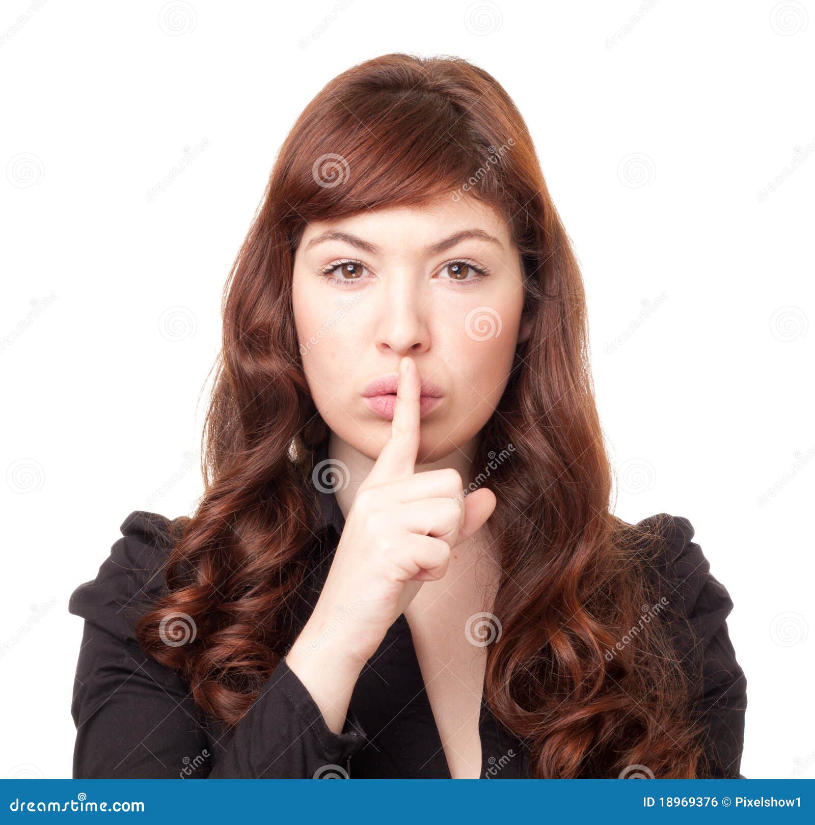 Beautiful Business Woman Shushing Royalty-Free Stock Image ...