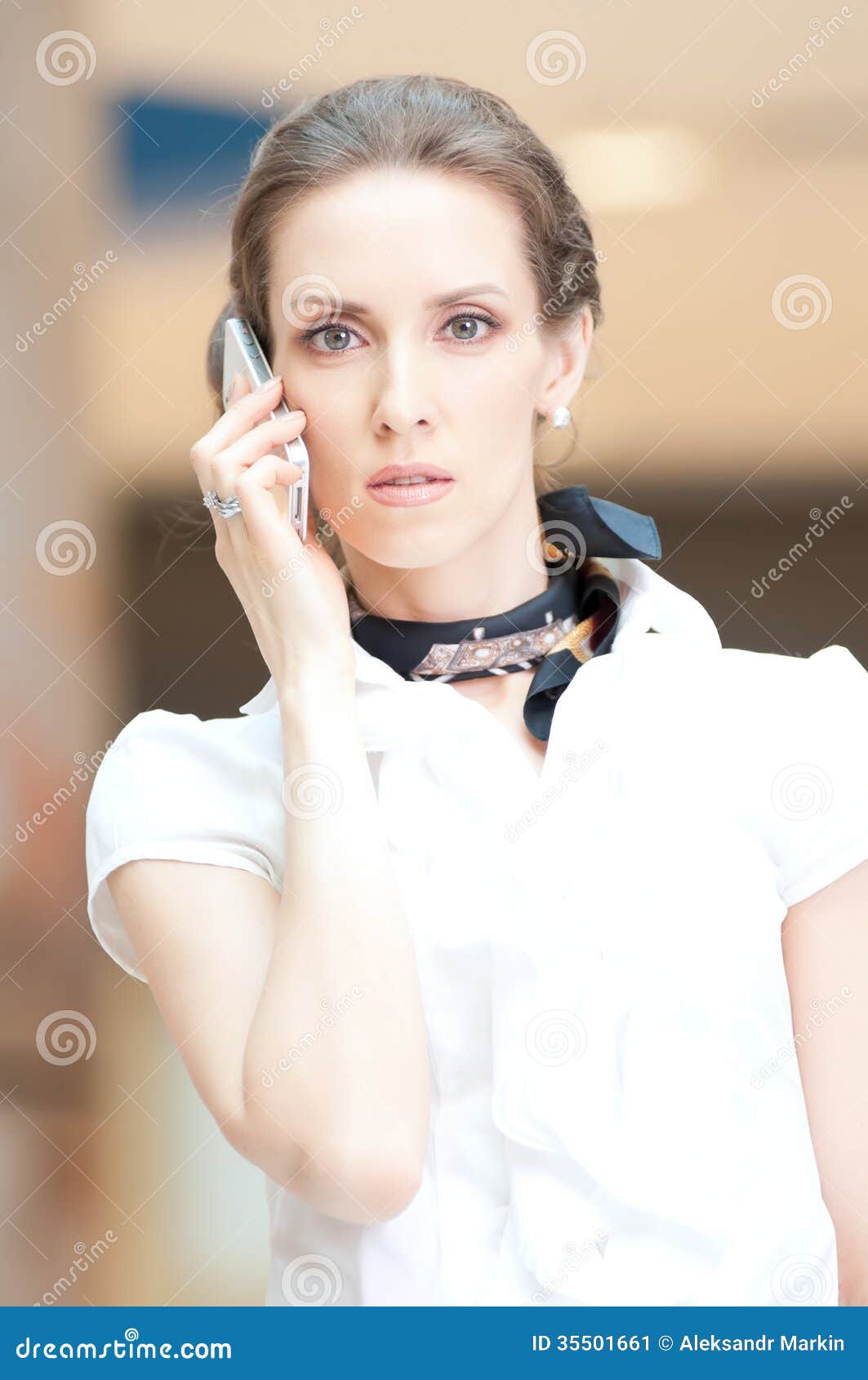 Beautiful Business Woman Talking On Cell Phone Stock Image Image Of