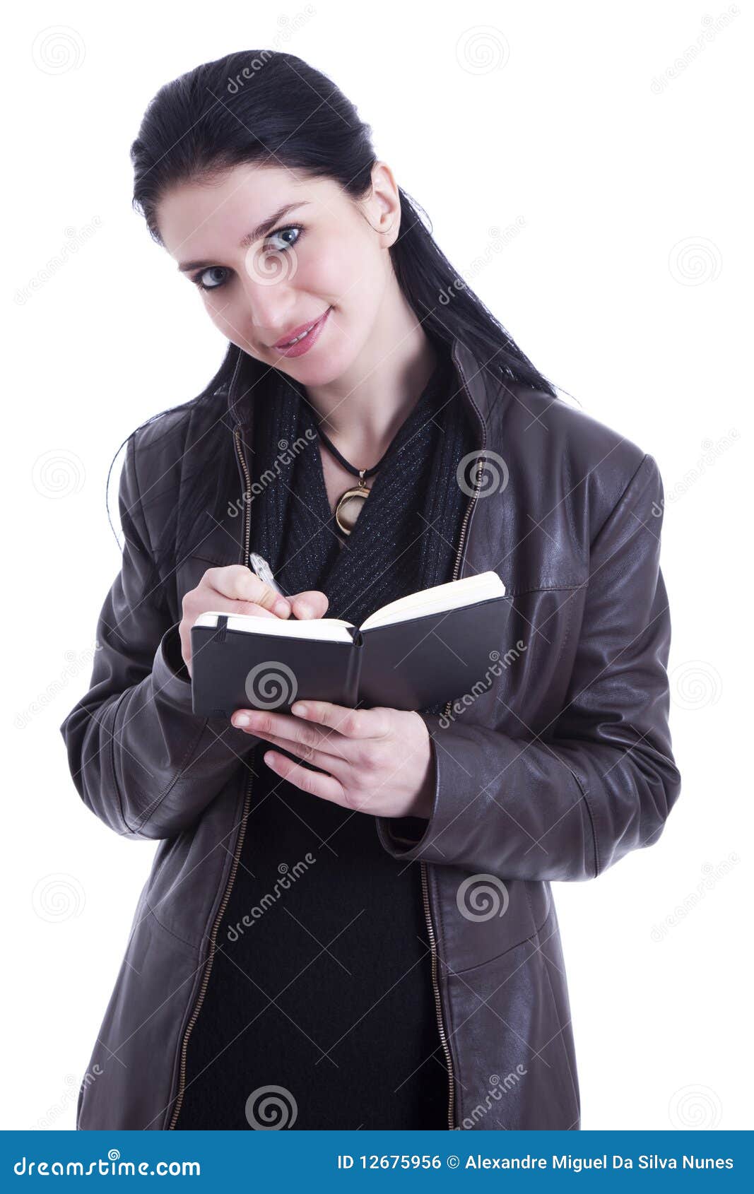 Beautiful Businesswoman Taking Notes Stock Photo - Image of business ...