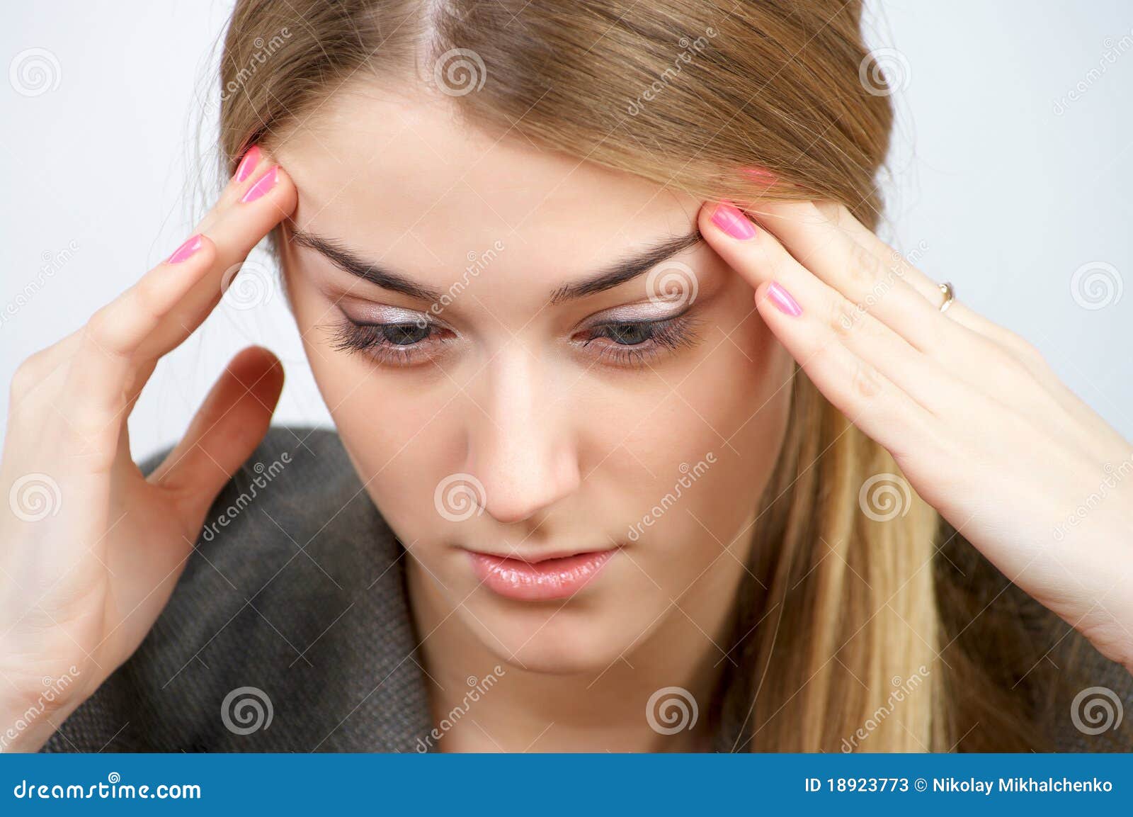 Beautiful Businesswoman Trying Stock Image - Image of young, portrait ...