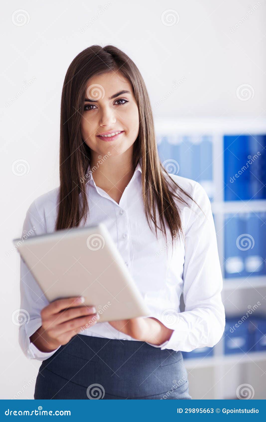 Businesswoman with tablet stock image. Image of person - 29895663